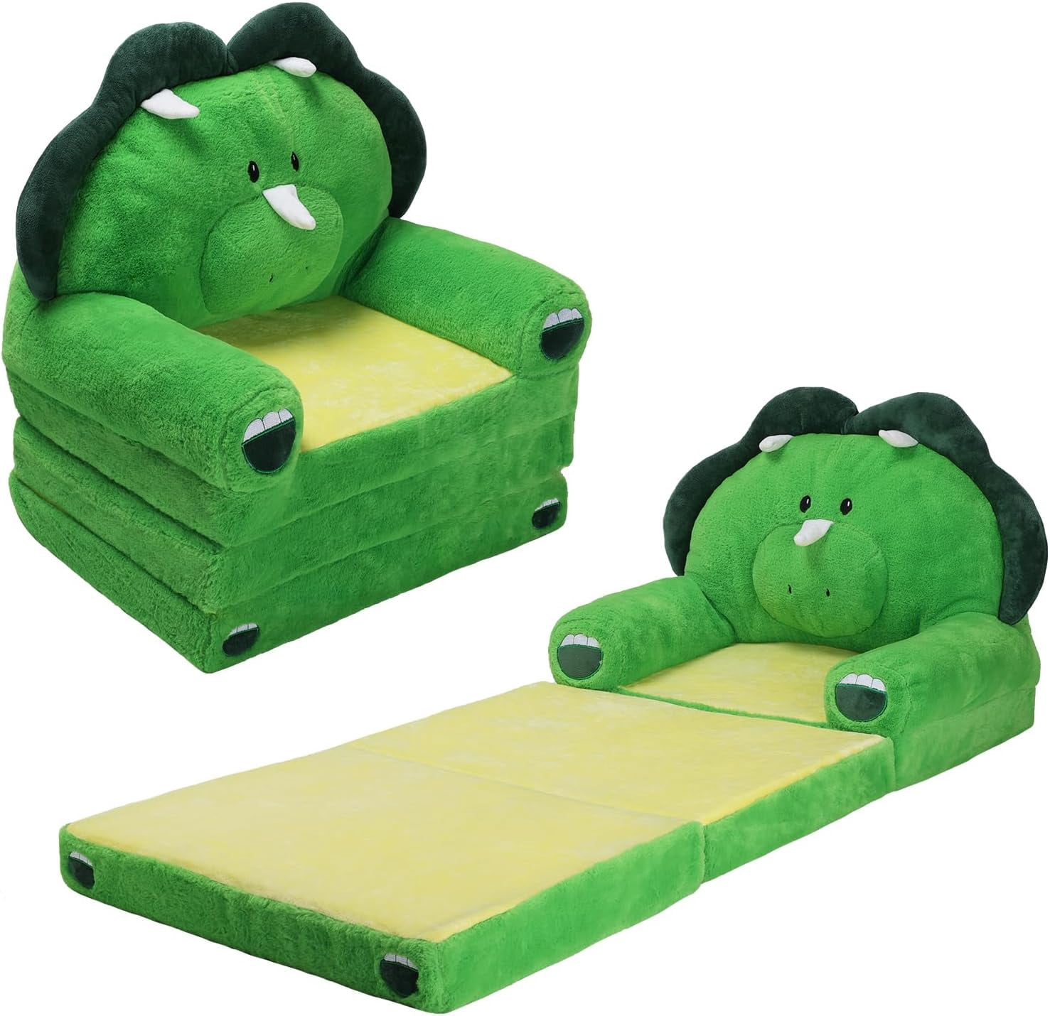 FREEAMG Foldable Kids Couch Toddler Backrest Armchair 2 In 1 Flip Open ...
