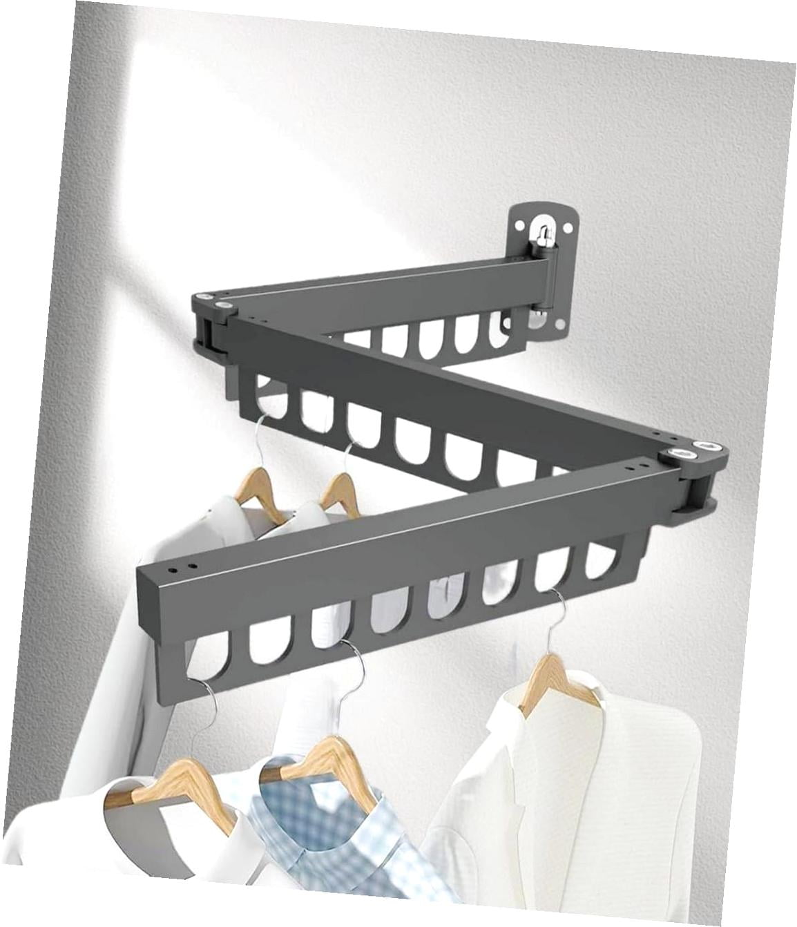 FREEAMG Foldable Laundry Drying Rack, Wall-Mounted Tri-Fold Garment ...