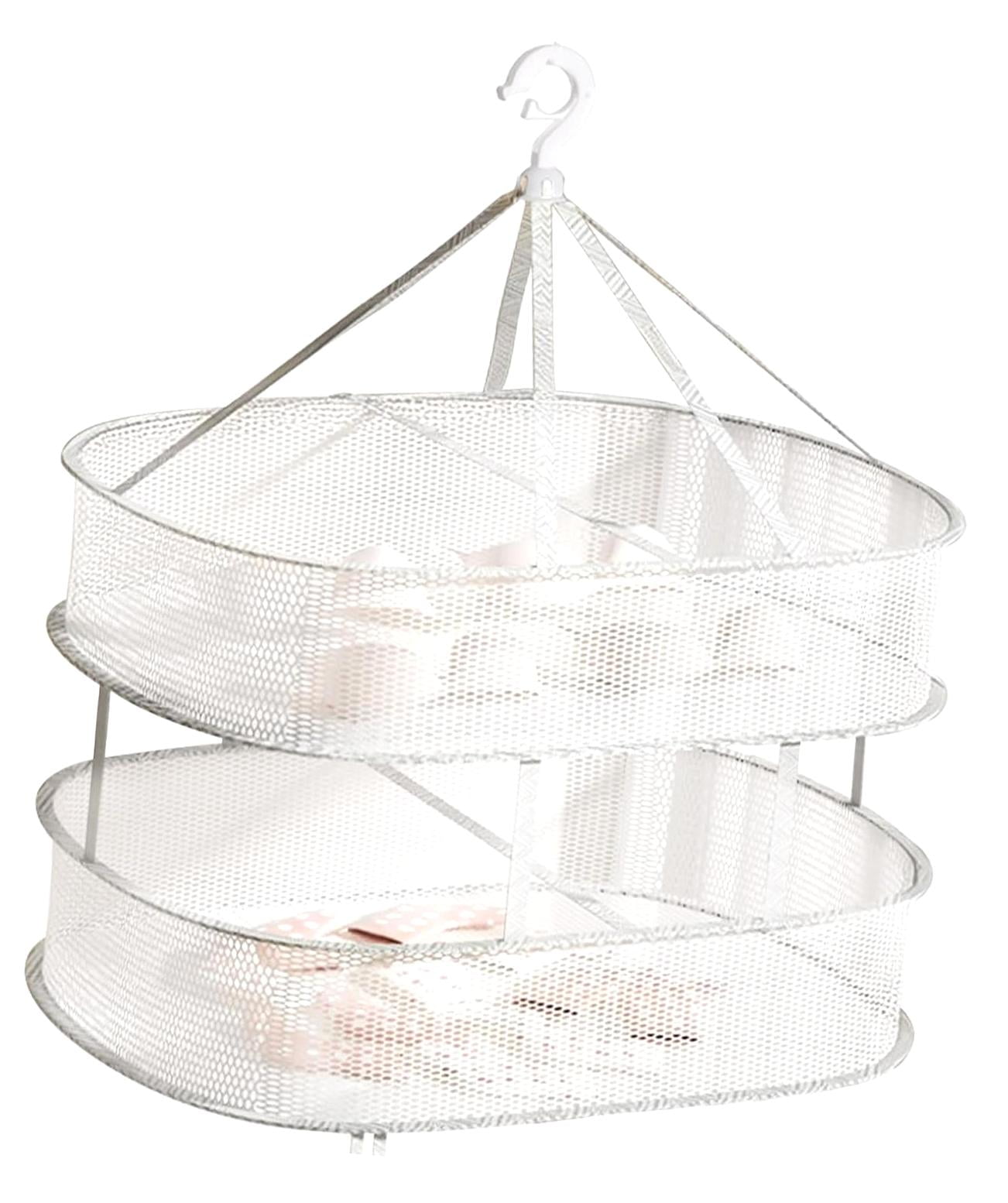 FREEAMG Foldable Mesh Sweater Drying Rack, 2-Tier Grey Hanging Laundry ...