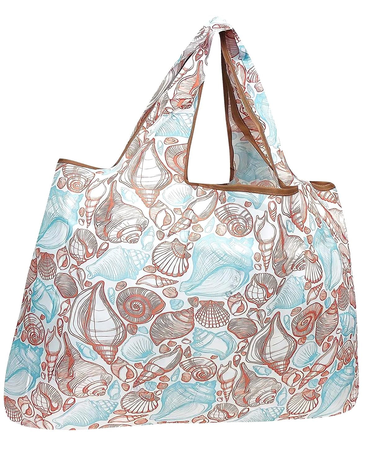 FREEAMG Foldable Nylon Shopping Grocery Bag, Conch Shells - Walmart.com