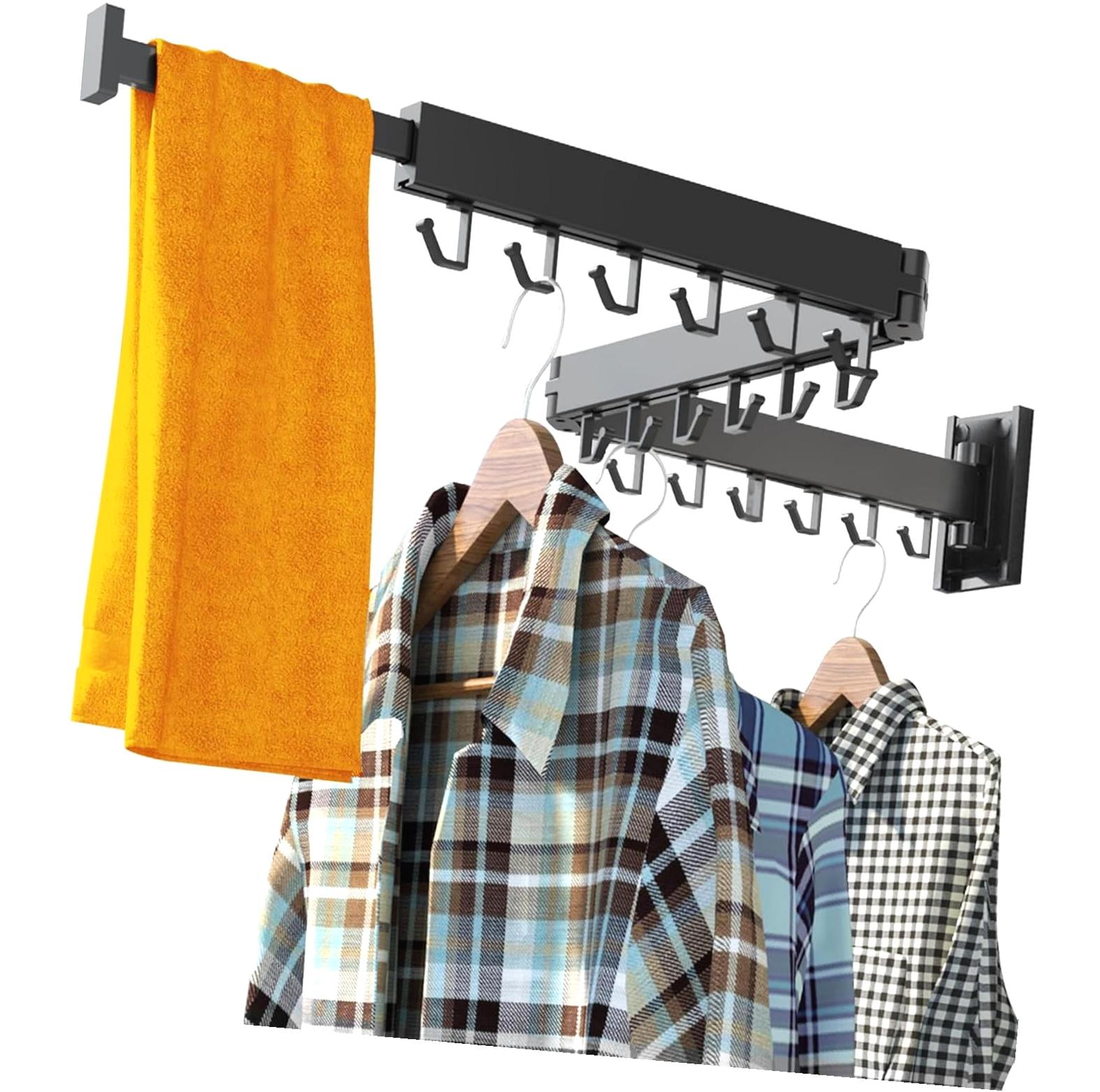 FREEAMG Foldable Wall-Mounted Clothes Drying Rack, Retractable and ...