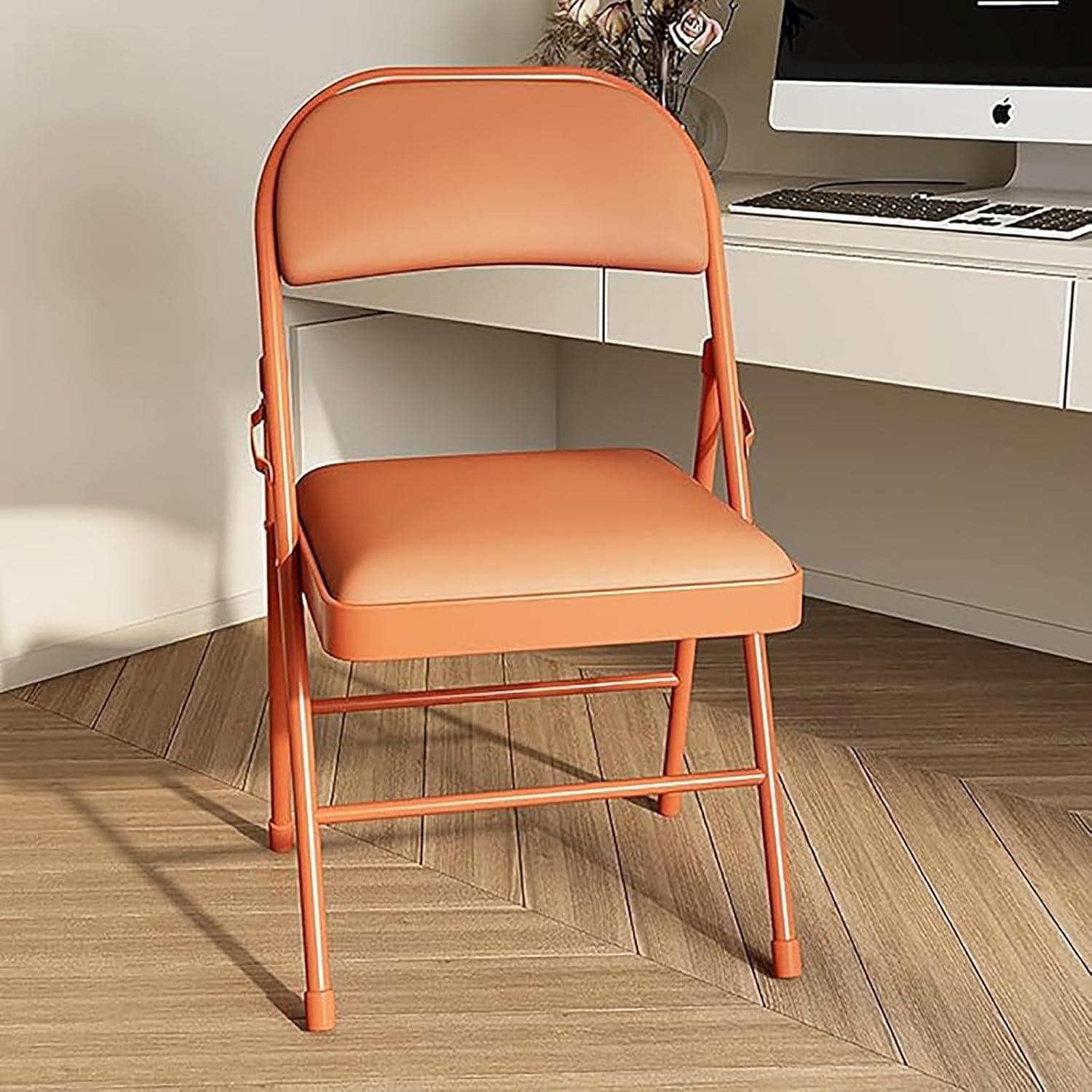 FREEAMG Folding Chair with Padded Seat,Ergonomic Foldable Chair with ...