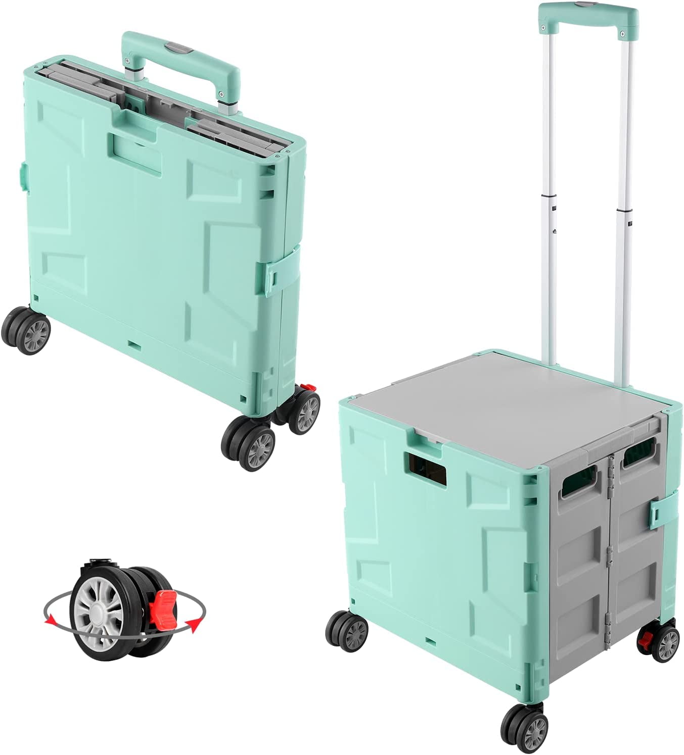 FREEAMG Folding Utility Cart Portable Rolling Crate Handcart with ...