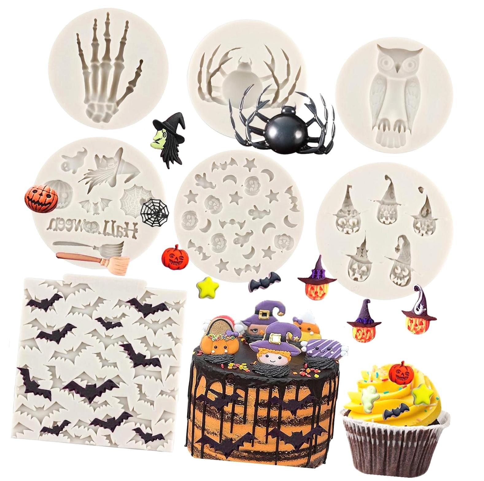 FREEAMG Fondant Molds Pumpkin Silicone Spider Finger Ghost Candy For ...