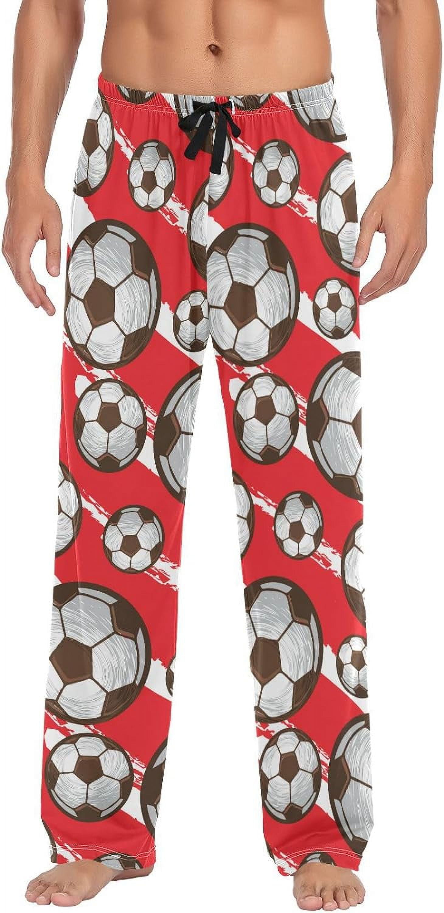 FREEAMG Football Pattern Pajama Pants for Men, Men's Separate Bottoms ...