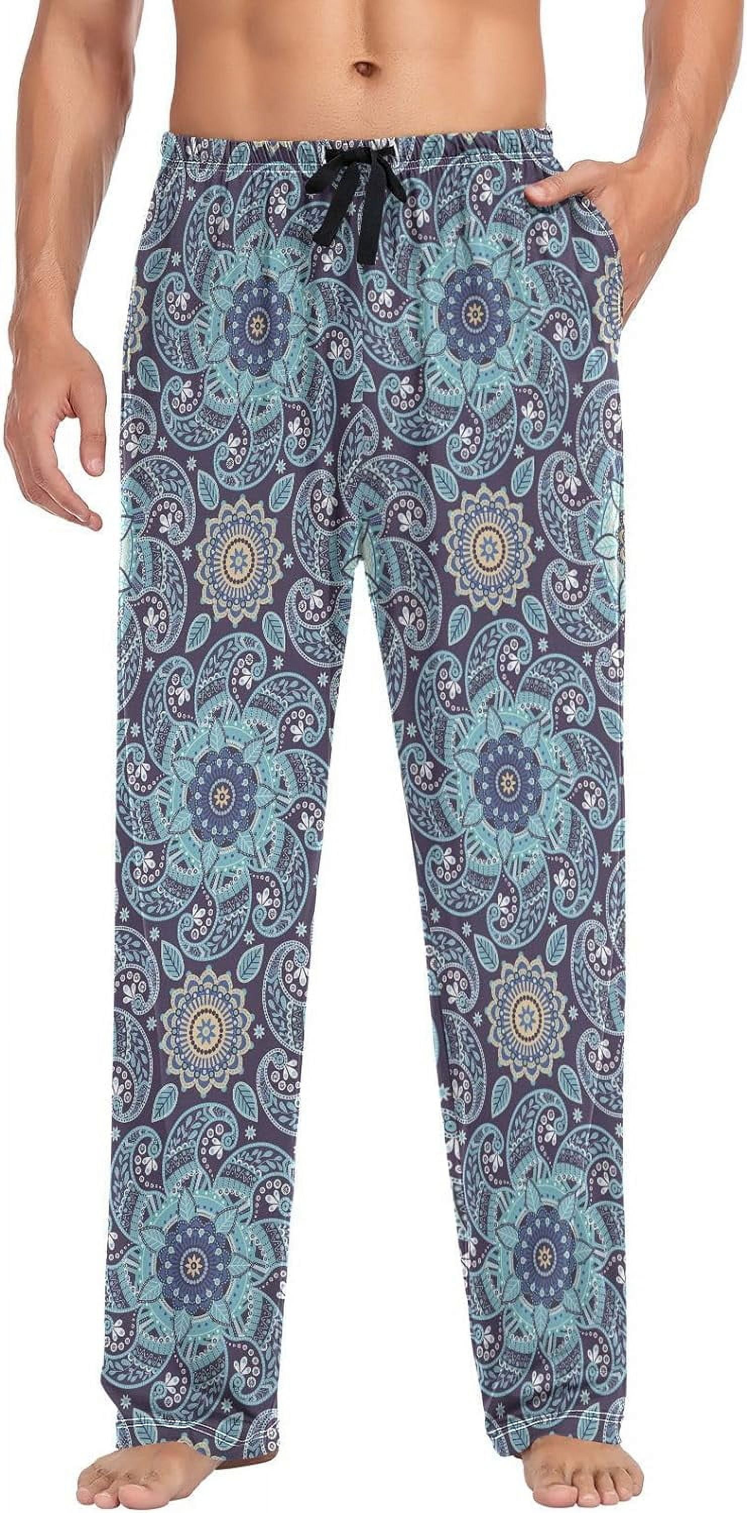 FREEAMG Foral Print Pajama Pants for Men, Men's Separate Bottoms, Pure ...