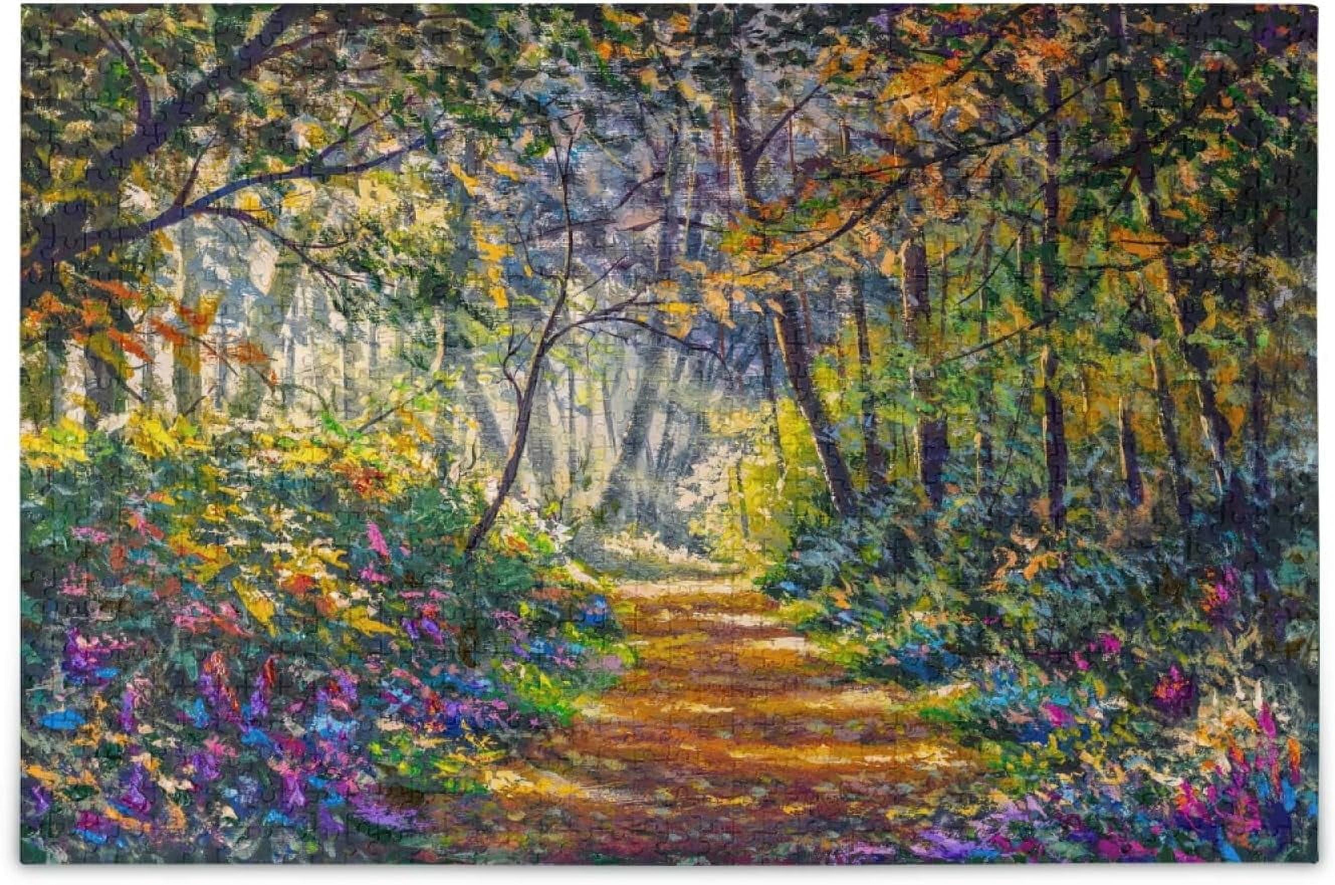 FREEAMG Forest Path Sunny Landscape Puzzle for Adults 500 Piece Puzzles ...