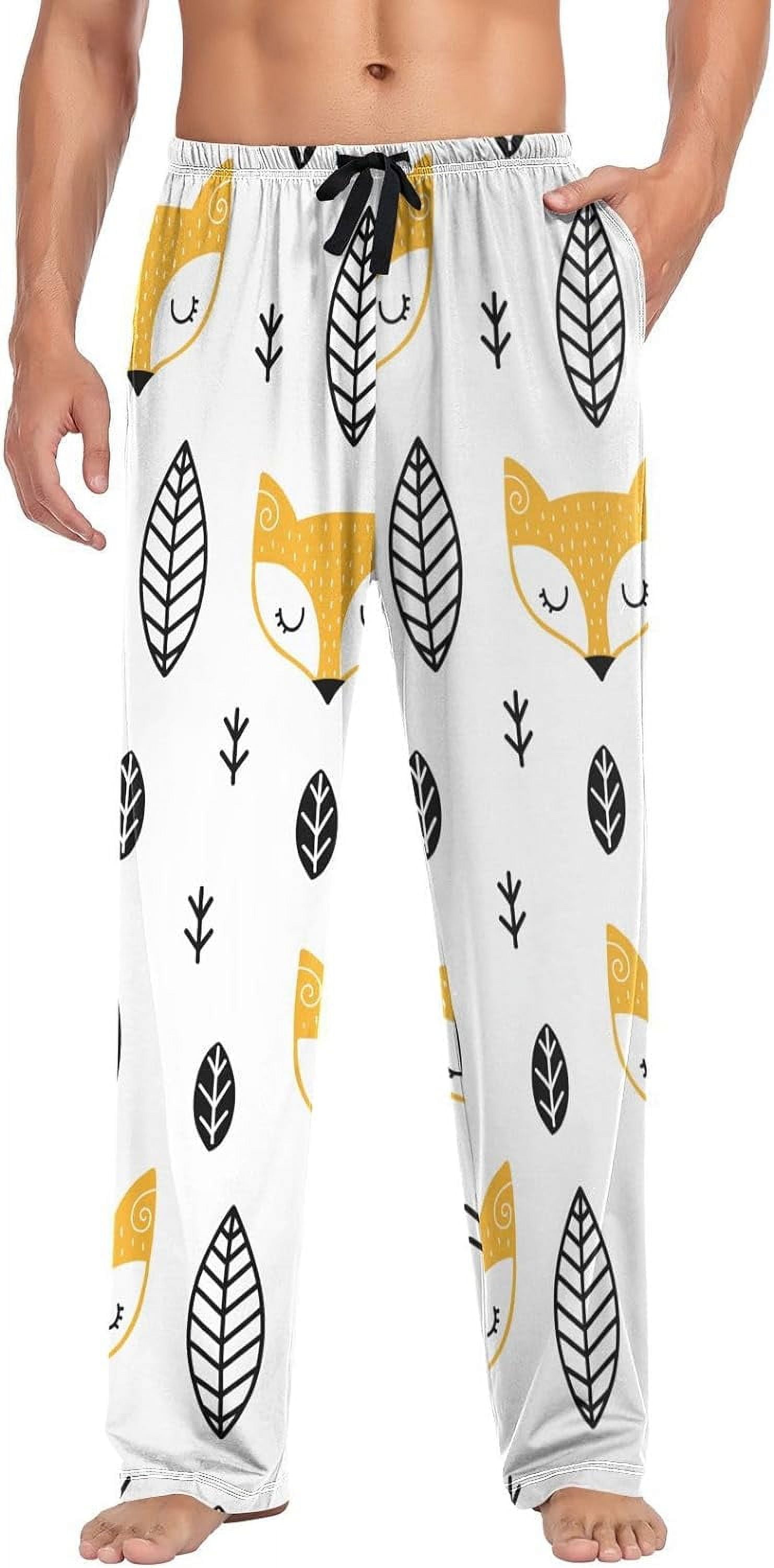 FREEAMG Fox Cotton Pajama Pant for Men, Super Soft Lightweight Lounge Pajama Bottoms Drawstring ...