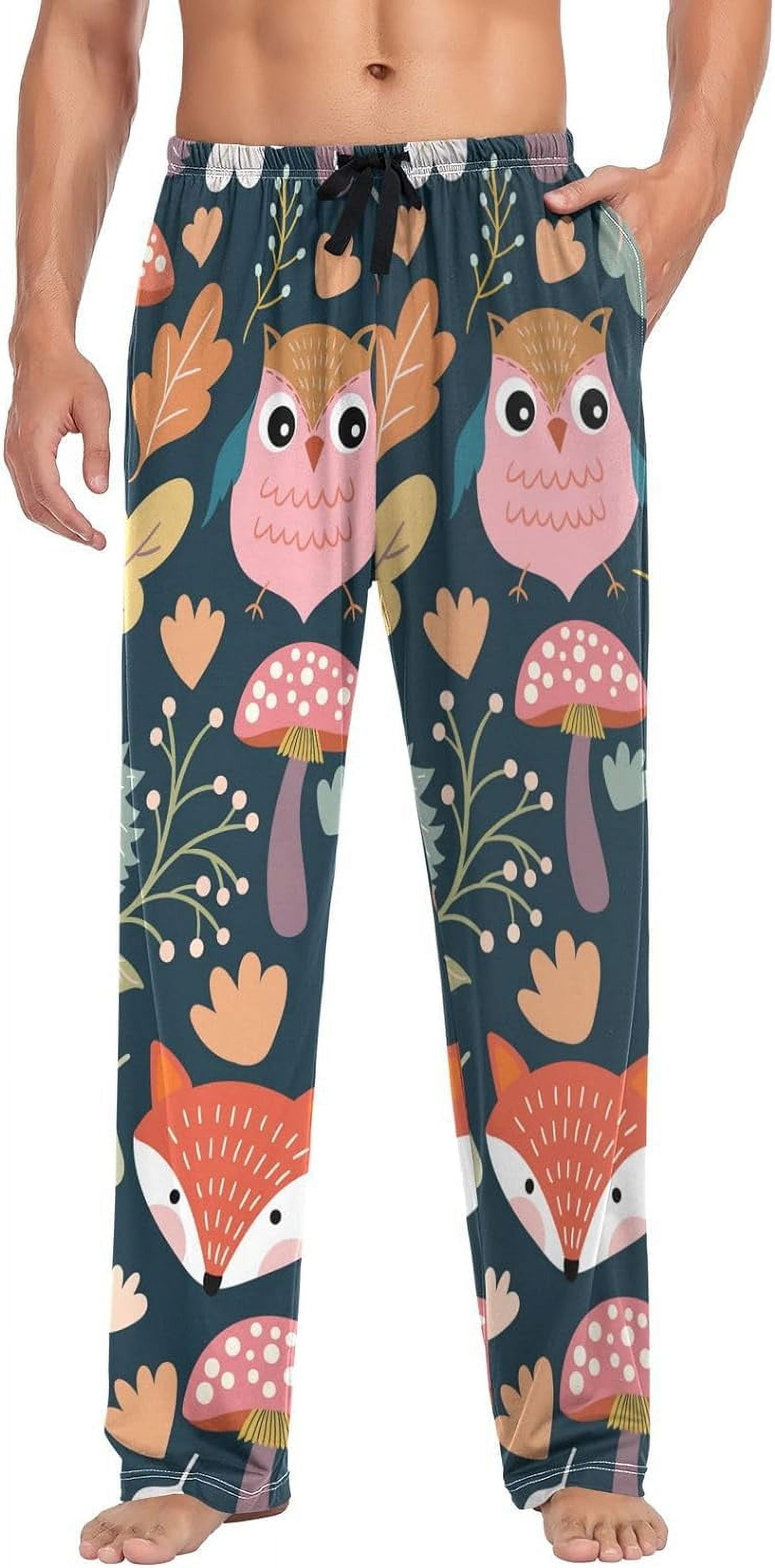 FREEAMG Fox Cotton Pajama Pant for Men, Super Soft Lightweight Lounge Pajama Bottoms Drawstring ...