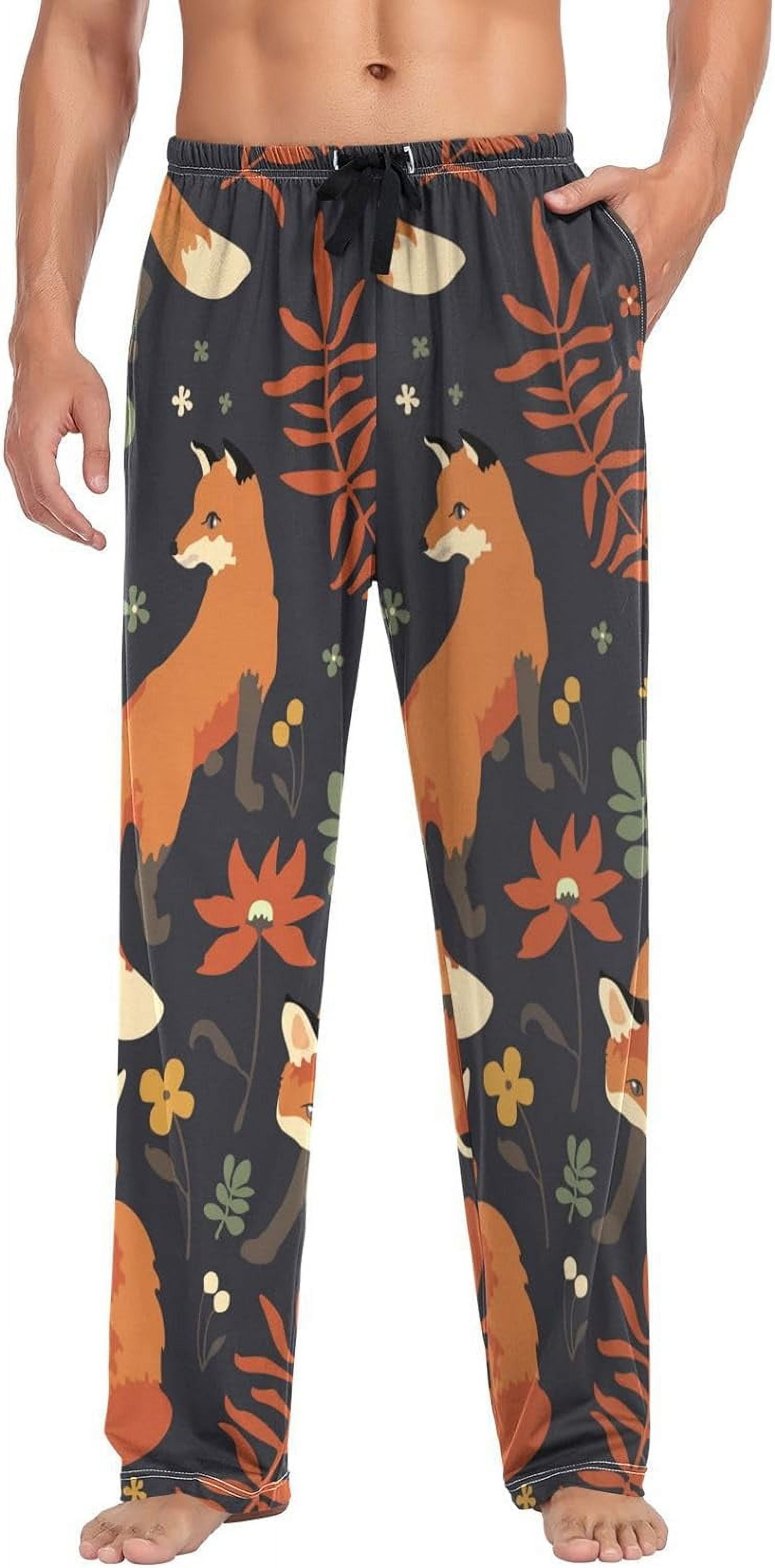 FREEAMG Fox Cotton Pajama Pant for Men, Super Soft Lightweight Lounge Pajama Bottoms Drawstring ...