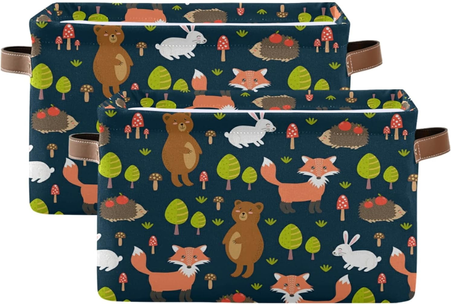 FREEAMG Fox Hedgehog Rabbit Animal Storage Bin for Toy Storage Basket ...