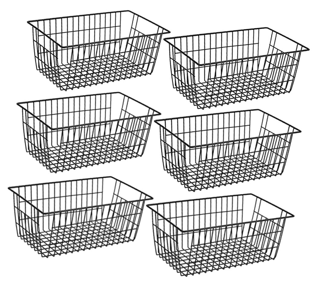FREEAMG Freezer Wire Storage Organizer Bin Baskets with Handles, Metal ...