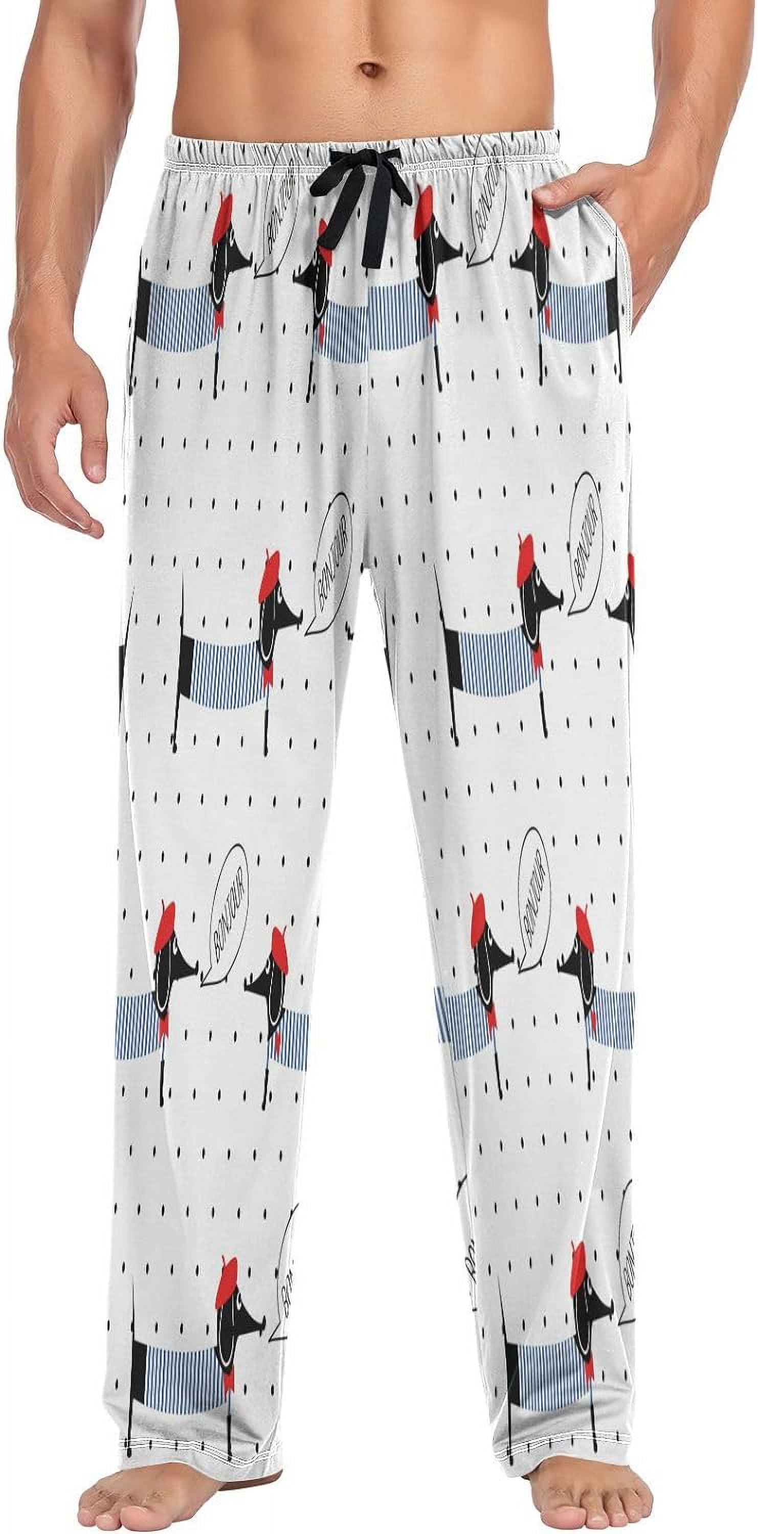 FREEAMG French Dachshund Dogs Pajama Pants for Men, Men's Separate ...