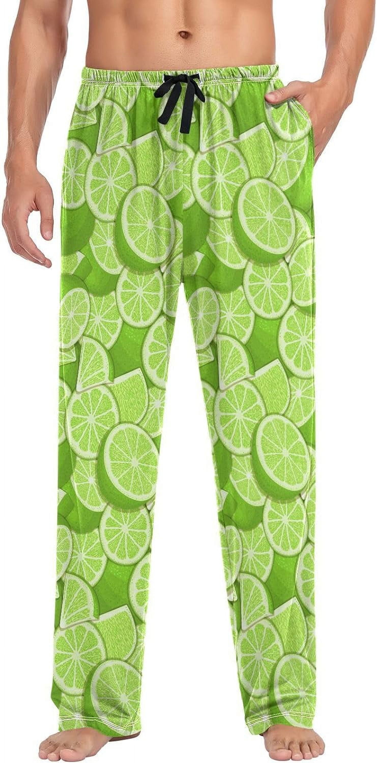 FREEAMG Fresh Citrus Green Lemon Pajama Pants for Men, Men's Separate ...
