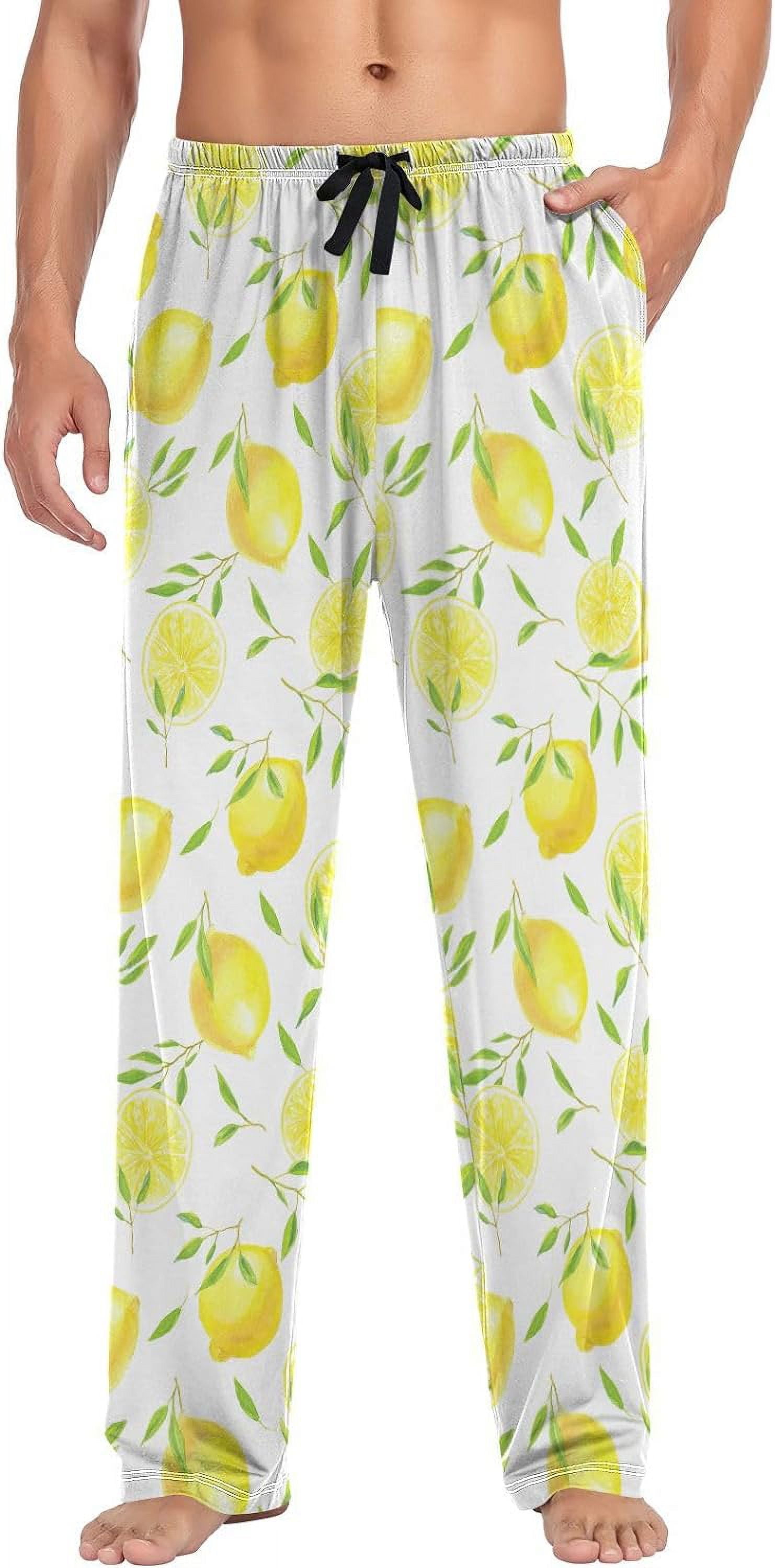 FREEAMG Fresh Lemons Pattern Pajama Pants for Men, Men's Separate ...