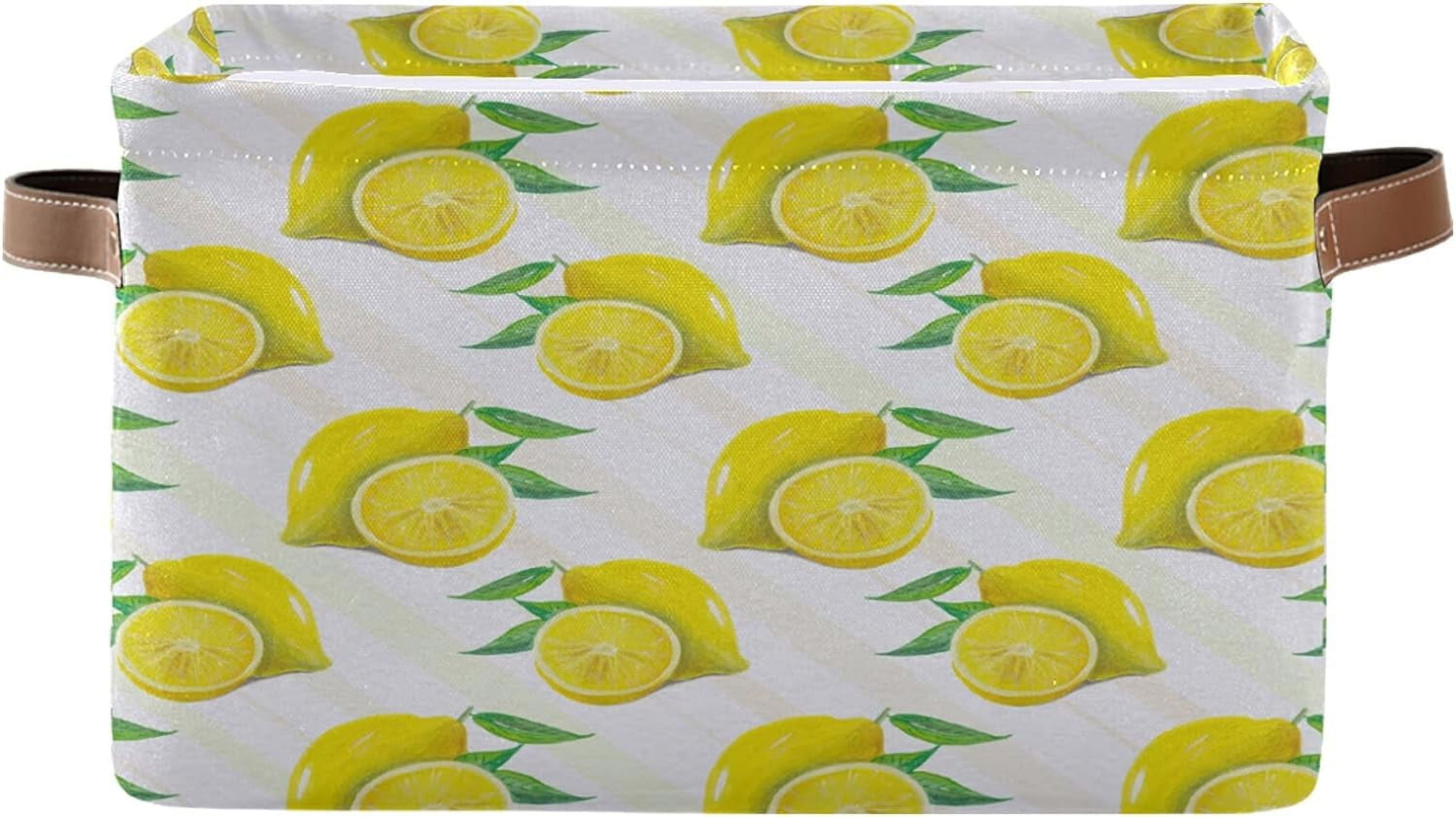 FREEAMG Fresh Lemons Storage Bin for Toy Storage Basket Dirty Clothes ...