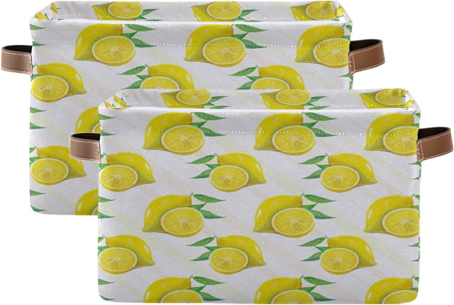 FREEAMG Fresh Lemons Storage Bin for Toy Storage Basket Dirty Clothes ...