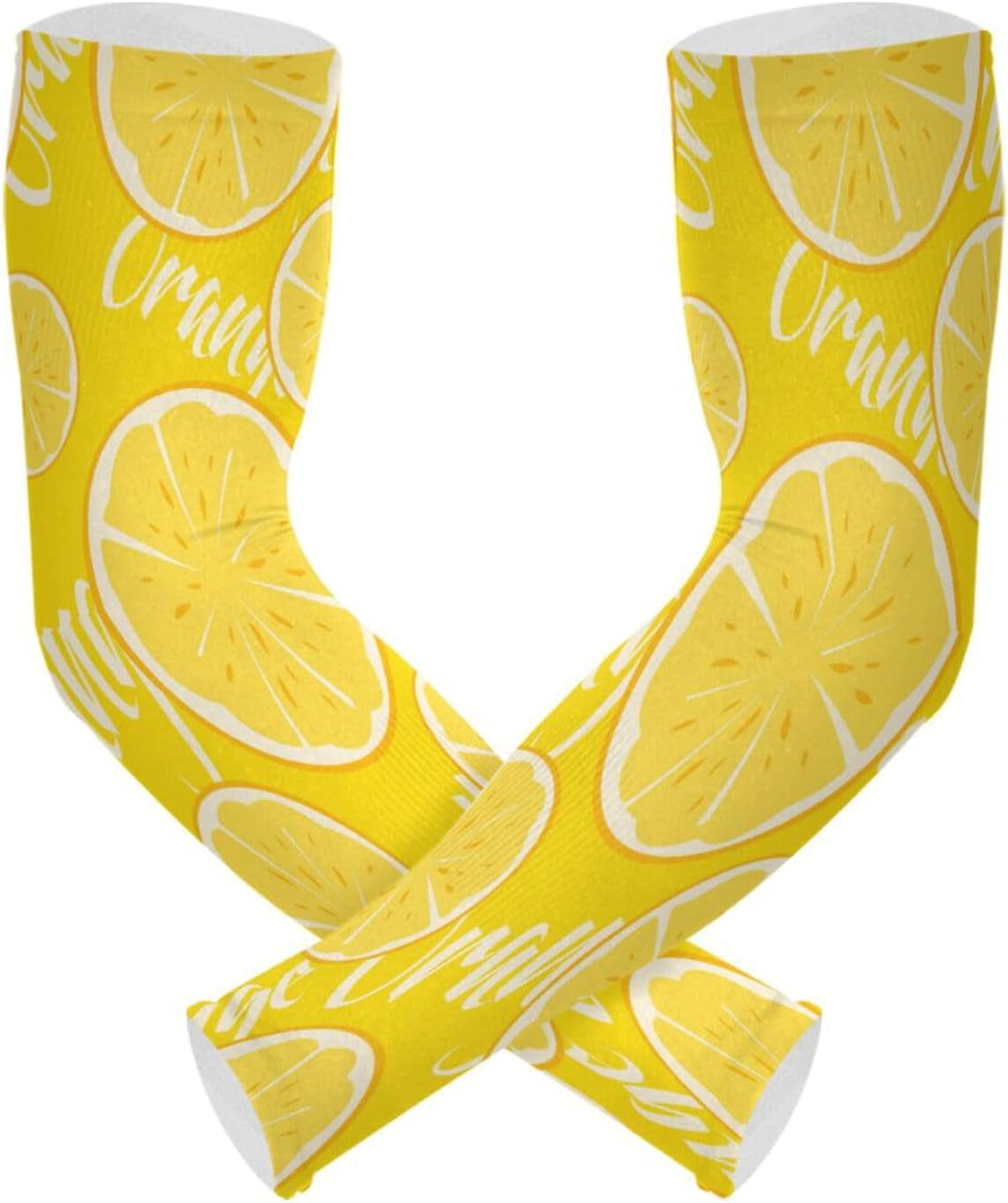 FREEAMG Fresh Yellow Lemon UV Protective Arm Sleeve, Sports Compression ...