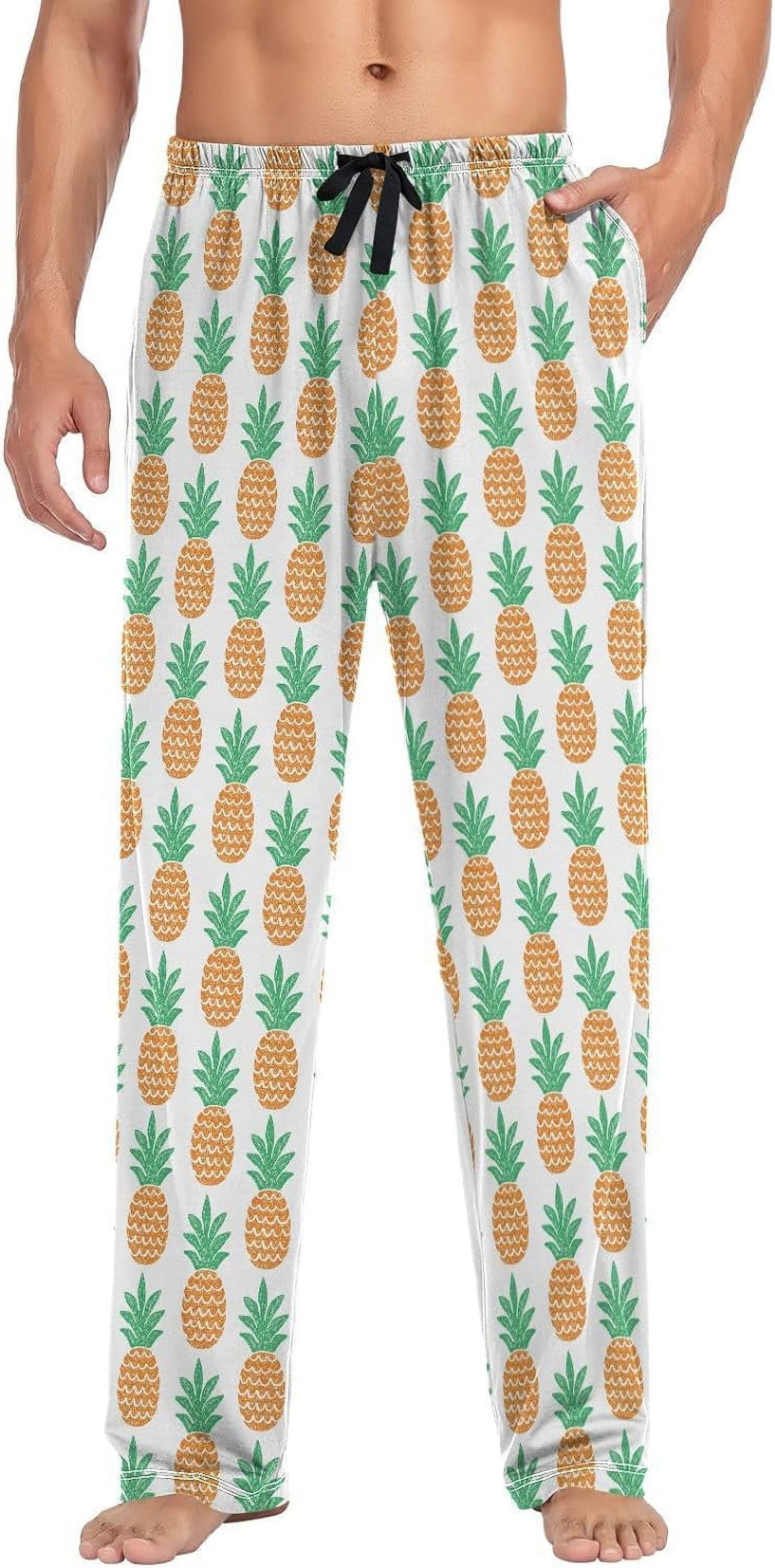 FREEAMG Fun Pineapple Pajama Pants for Men, Men's Separate Bottoms ...