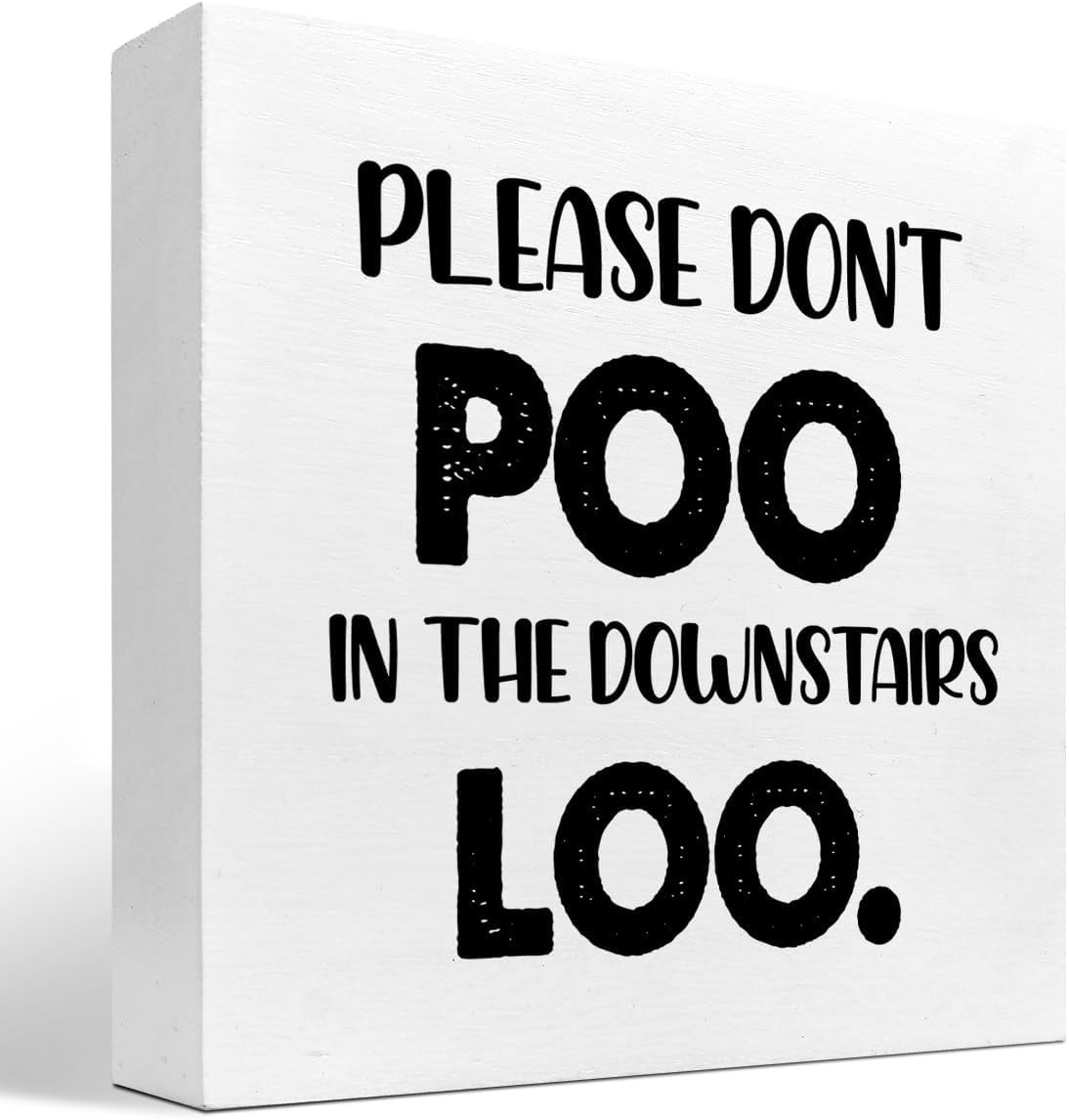 FREEAMG Funny Bathroom Sign Decor,Please Don't Poo in the Downstairs ...