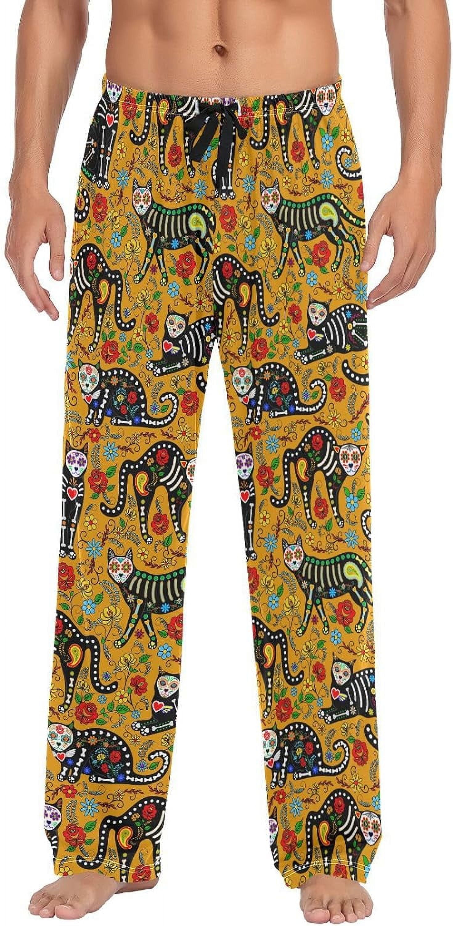 FREEAMG Funny Cat Pajama Pants for Men, Men's Separate Bottoms ...