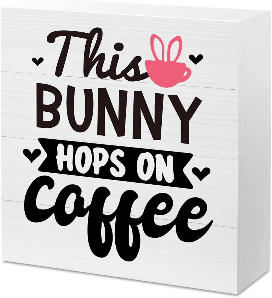 FREEAMG Funny Coffee Sign Coffee Bar Decor Coffee Station Decor Easter ...