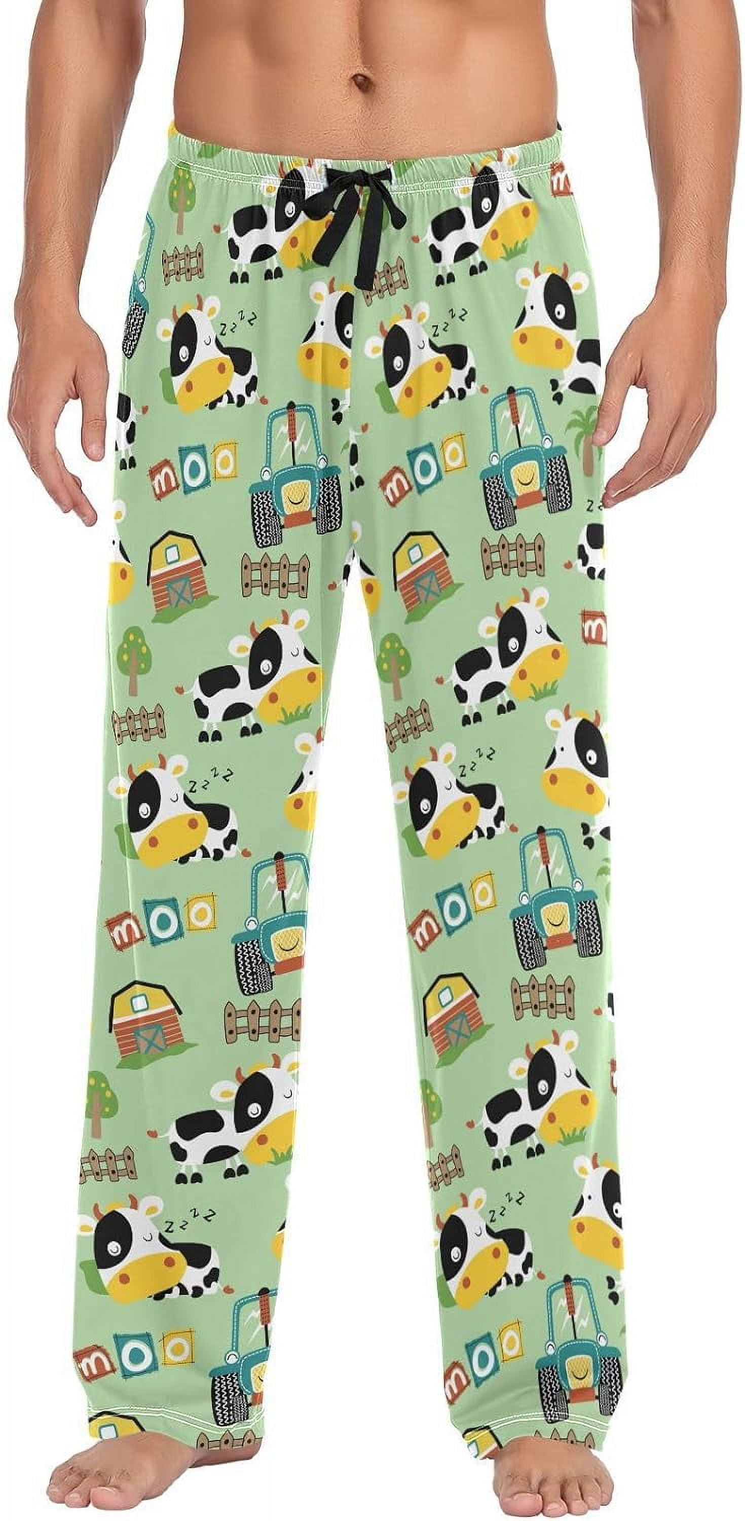 FREEAMG Funny Cow in Farm Yard Pajama Pants for Men, Men's Separate ...