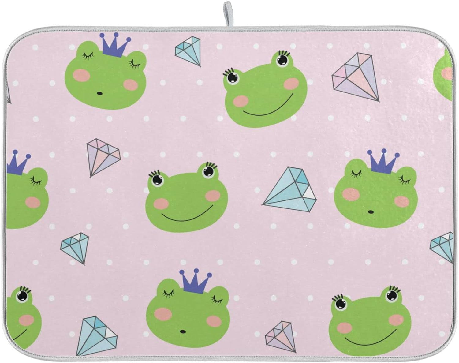 FREEAMG Funny Cute Cartoon Frogs Dots Absorbent Large Dish Drying Mat ...