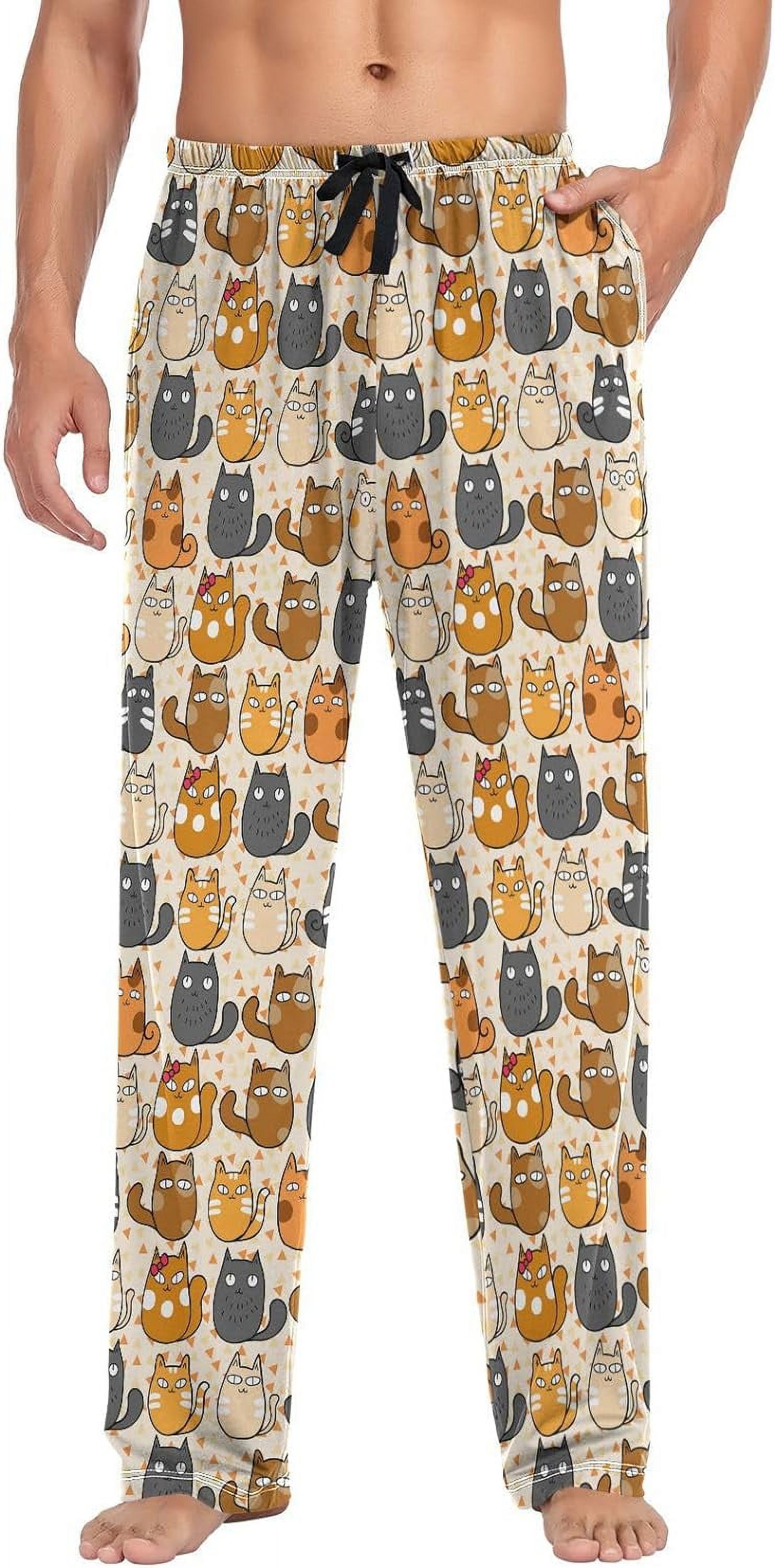 FREEAMG Funny Cute Kittens Pajama Pants for Men, Men's Separate Bottoms ...
