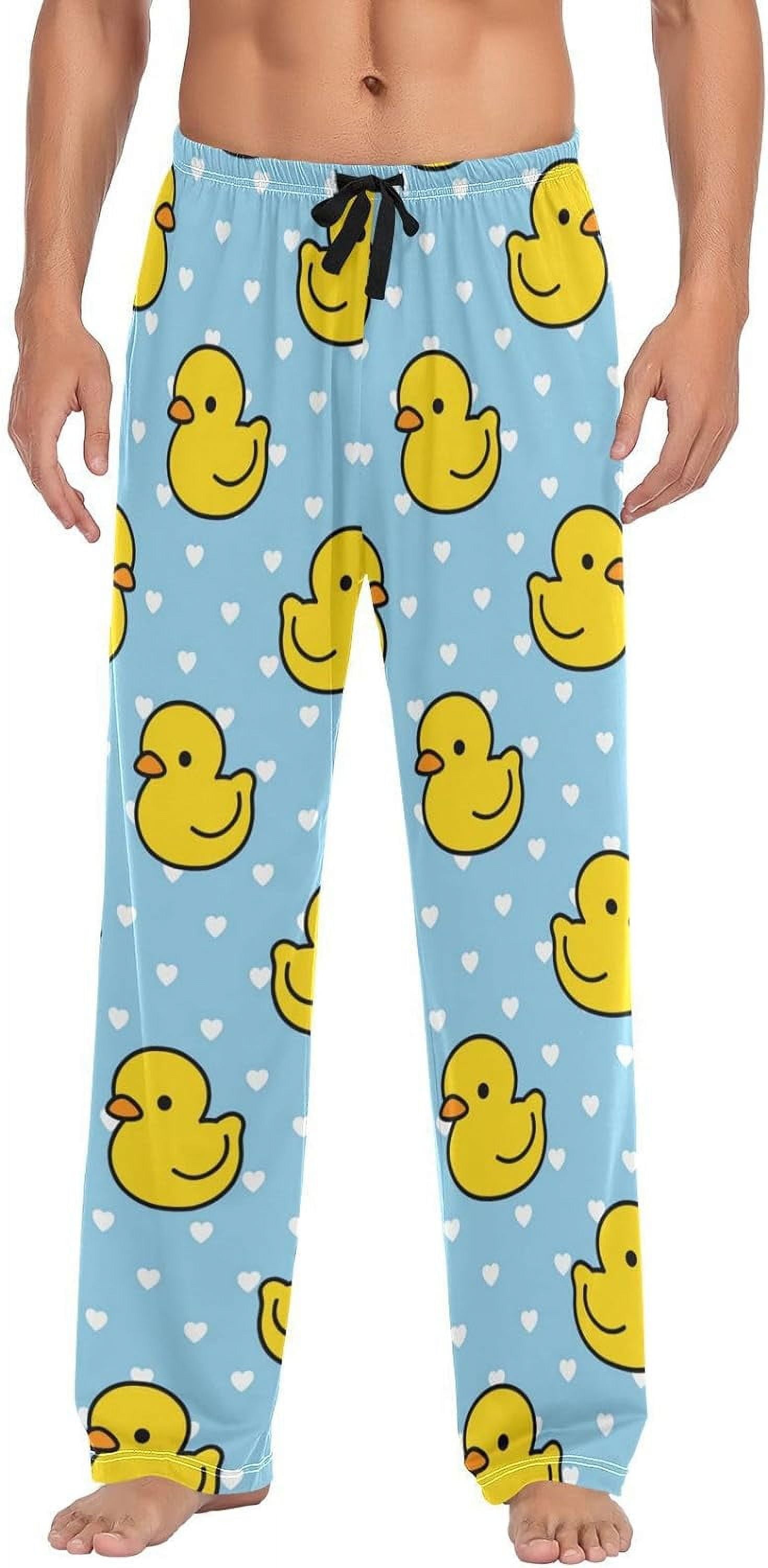 FREEAMG Funny Duck Pattern Men's Pajama Pants Sleepwear Lounge Pajama ...