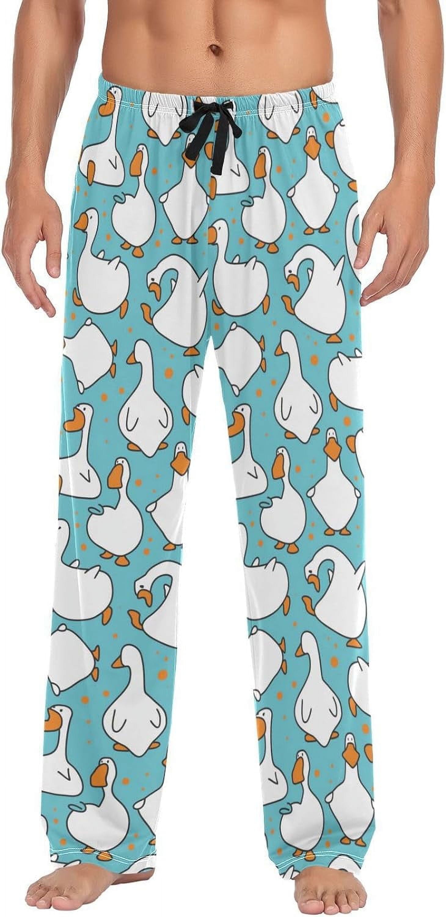 FREEAMG Funny Duck Pattern Men's Pajama Pants Sleepwear Lounge Pajama ...