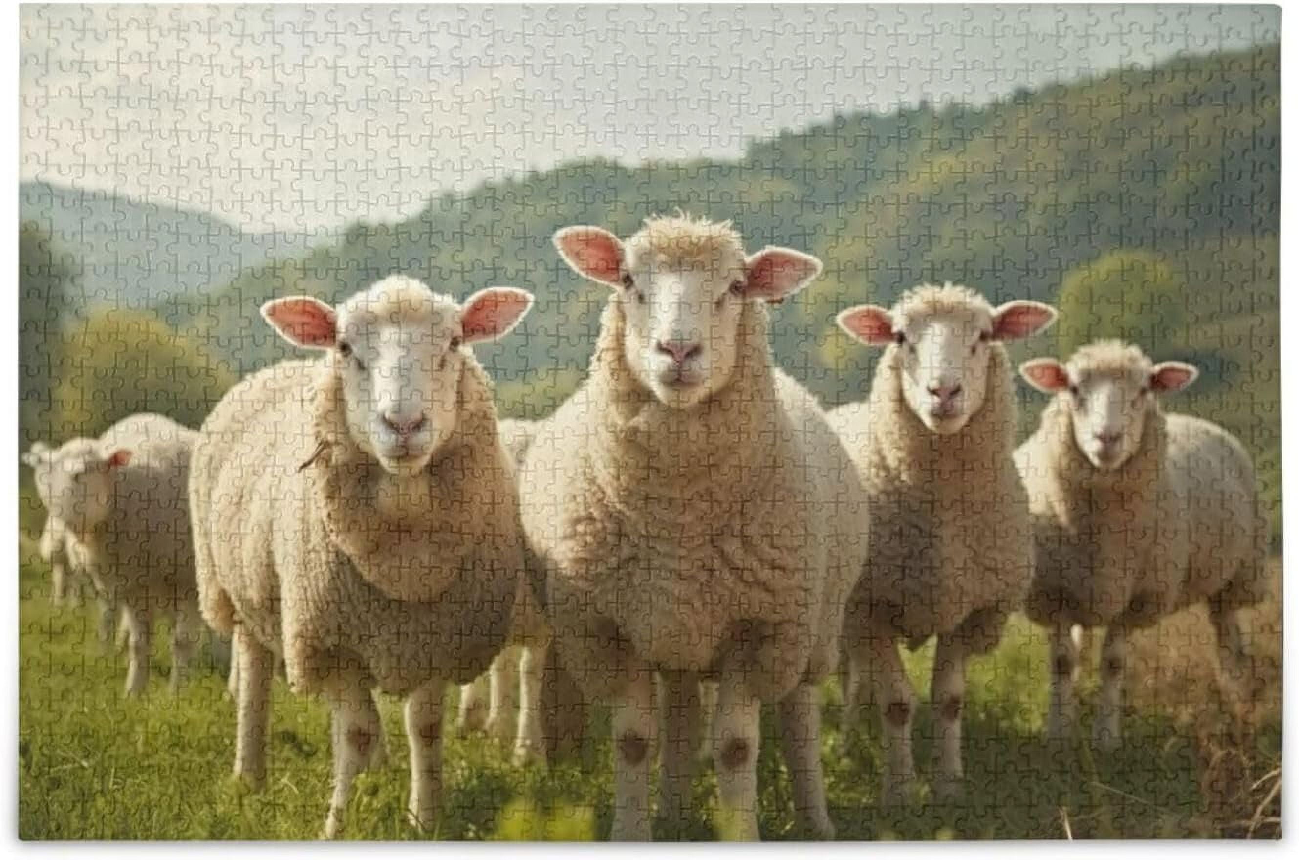 FREEAMG Funny Sheep Pattern Jigsaw Puzzles for Adults 500 Piece, Puzzles for Adults 1000 Piece ...