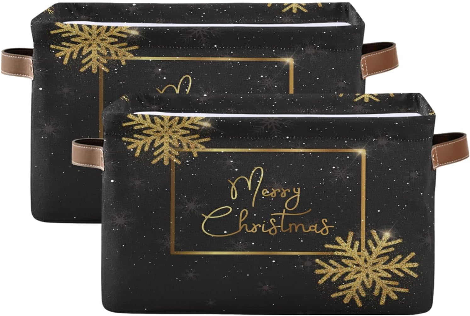 FREEAMG Galaxy Christmas Snowflake Storage Bin for Toy Storage Basket ...