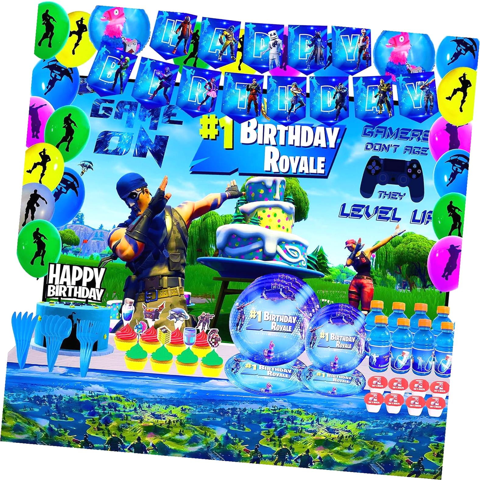 FREEAMG Gaming Party Supplies Birthday Decoration Kit 142 Pieces ...