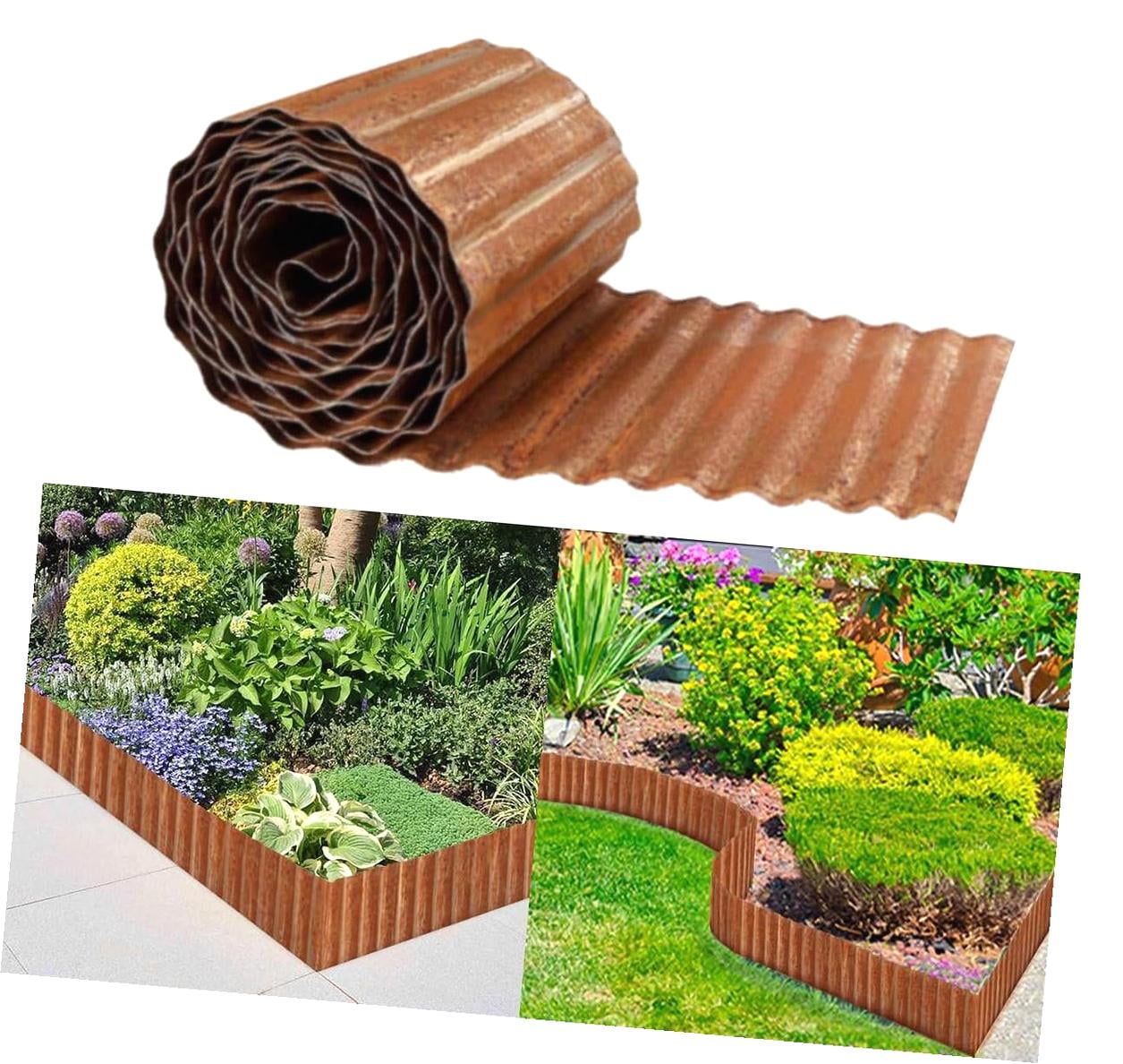 FREEAMG Garden Border Edging 8in x 20ft - Wavy Metal Landscape Edging ...
