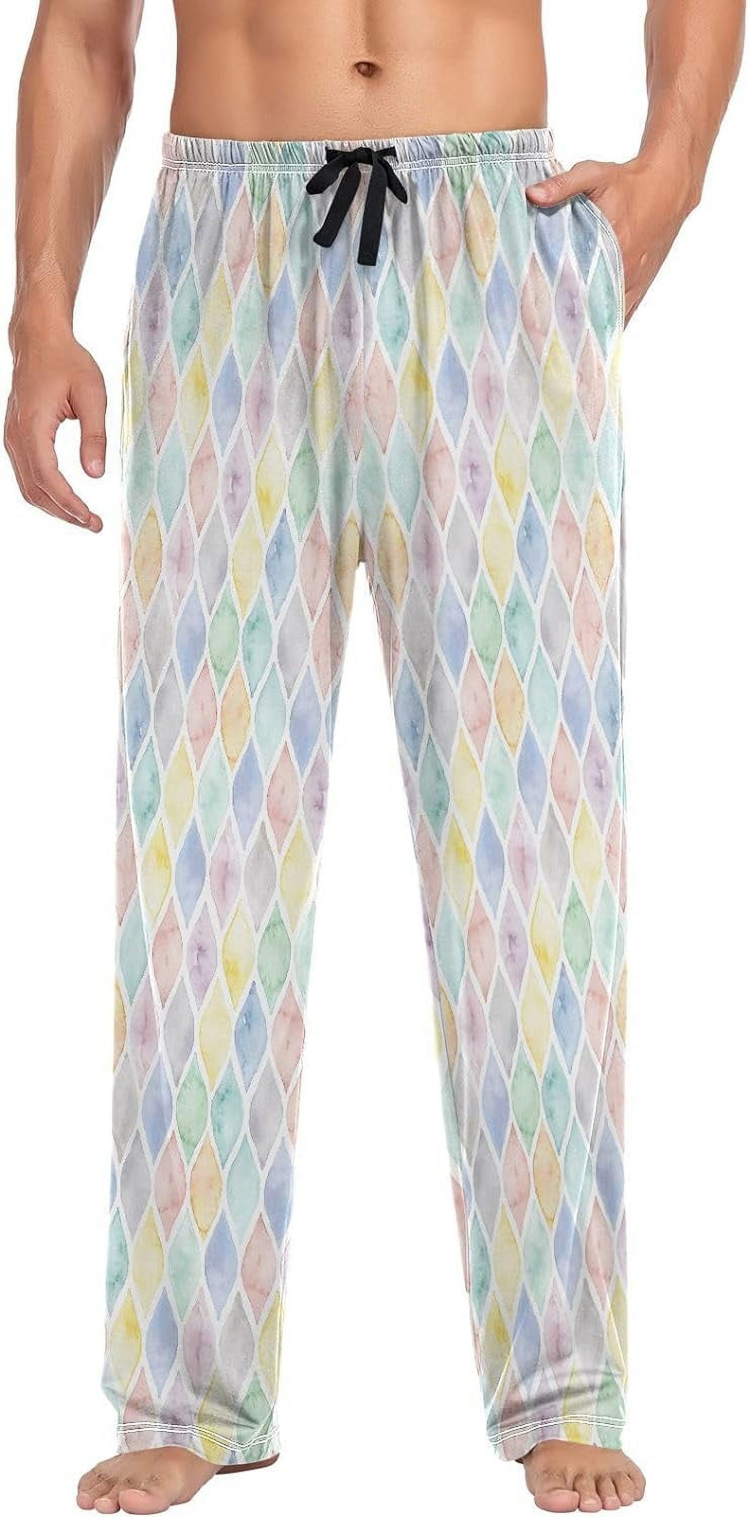 FREEAMG Geometric Tile Patter Pajama Pants for Men, Men's Separate ...