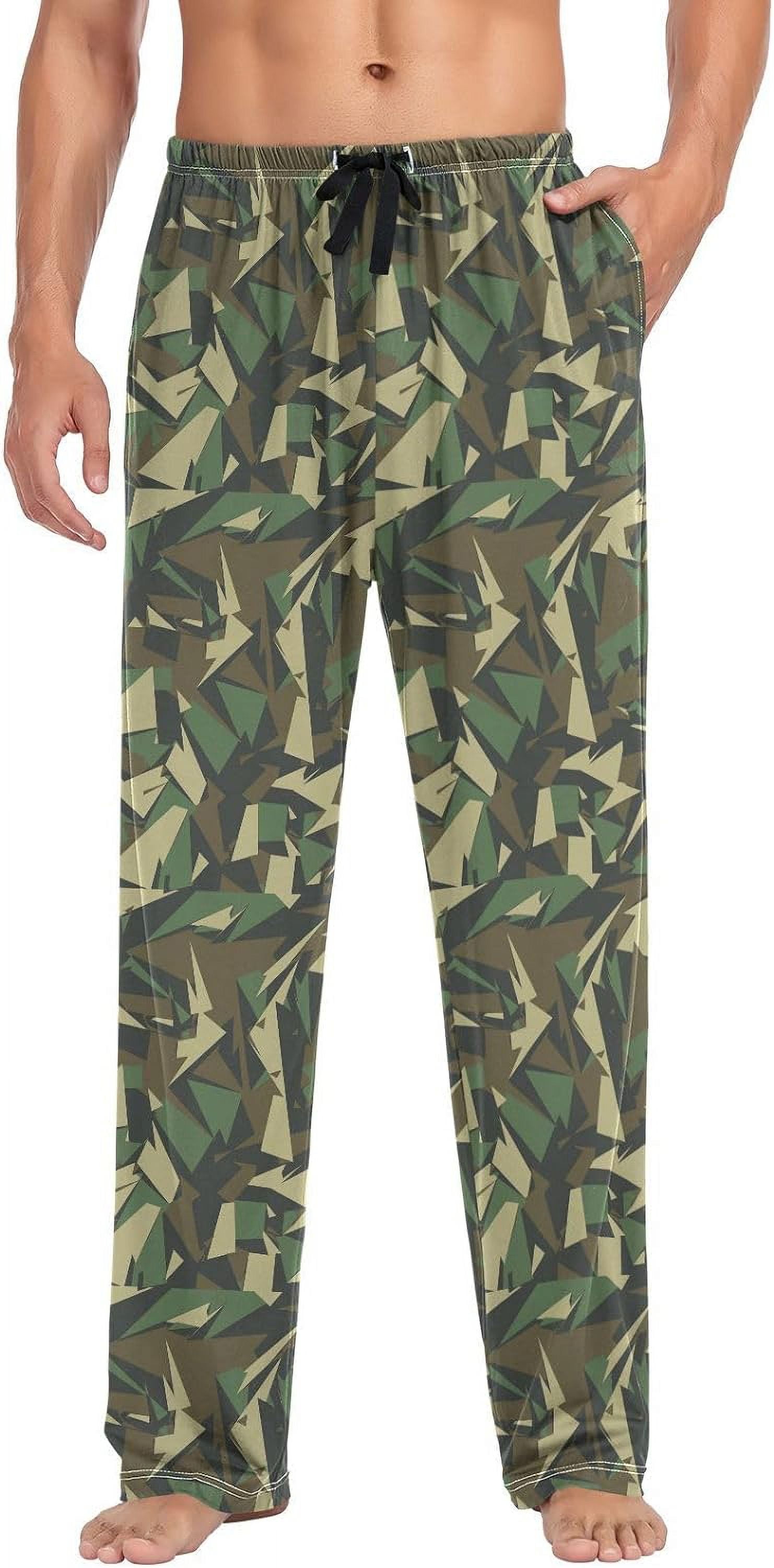 FREEAMG Geometric Triangle Camo Pajama Pants for Men, Men's Separate ...