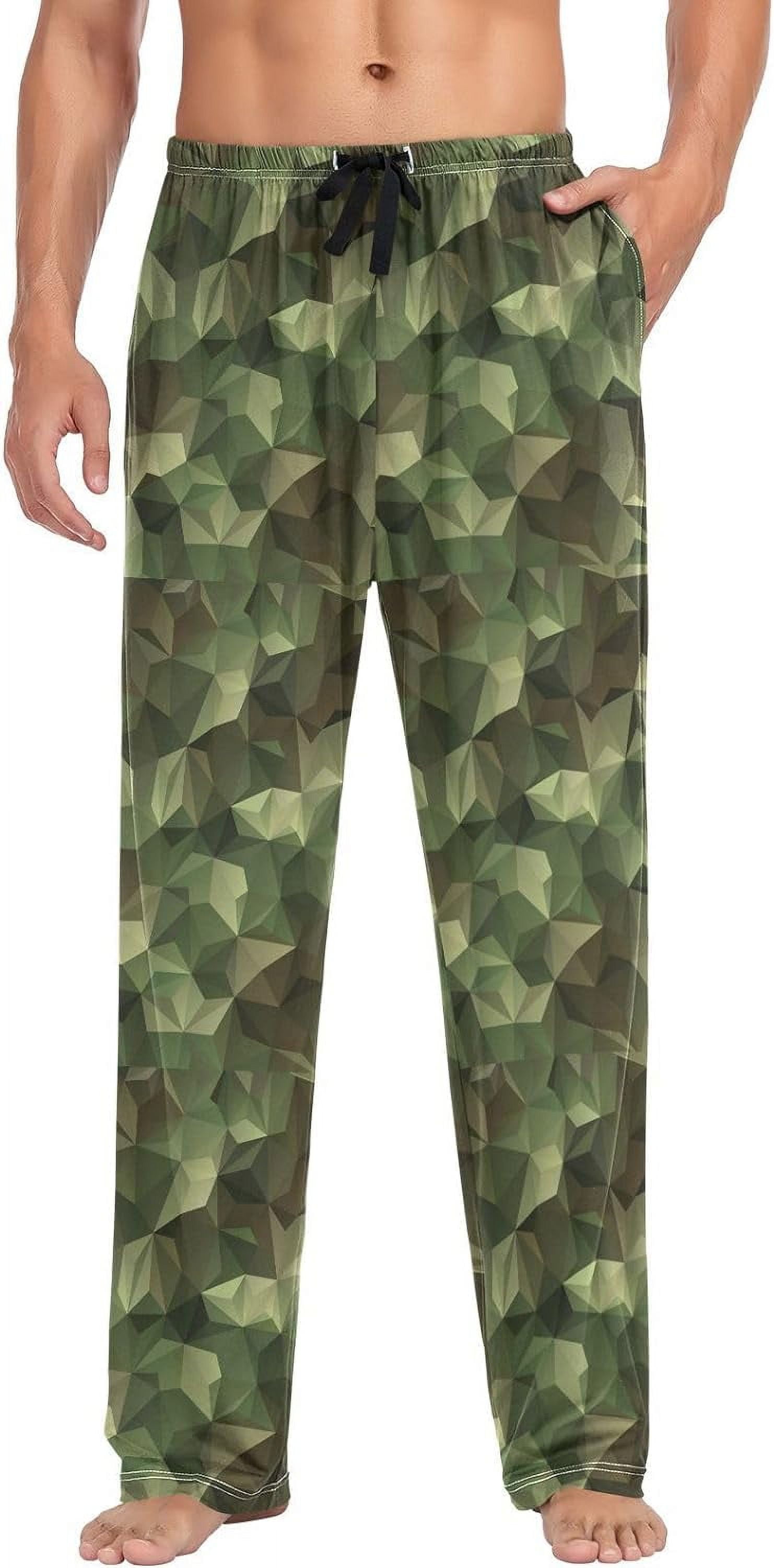 FREEAMG Geometric Triangles Shapes Camo Pajama Pants for Men, Men's ...