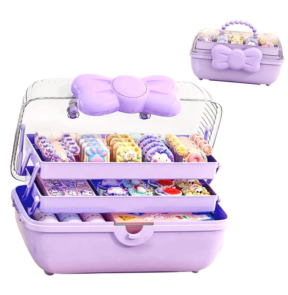 FREEAMG Girls' Hair Accessory Storage Box, Multi-Use Organizer for Hair ...