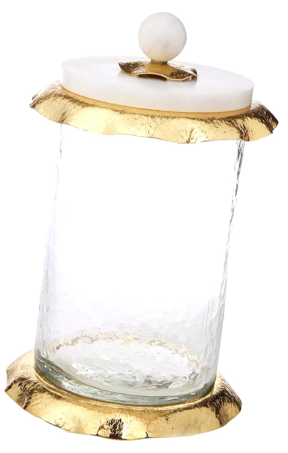 FREEAMG Glass Canister with Lid and Ruffle Design (3 sizes) (Medium ...