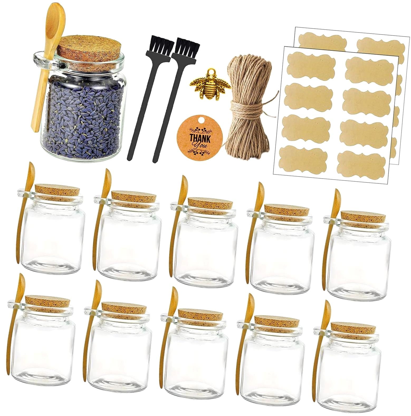 FREEAMG Glass Sugar Scrubs Jars, Bath Salt Container, Canning Spice ...