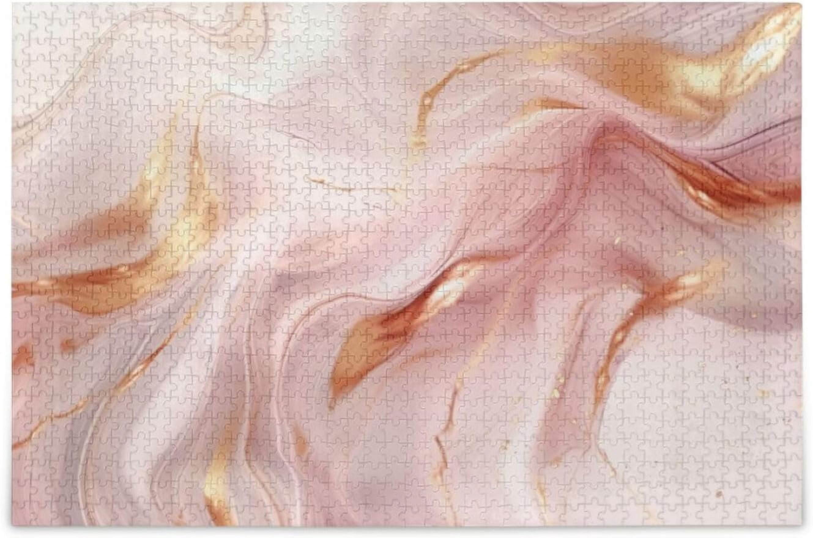 FREEAMG Gold Marble Marble 500 Piece Large Jigsaw Puzzle for Adults ...