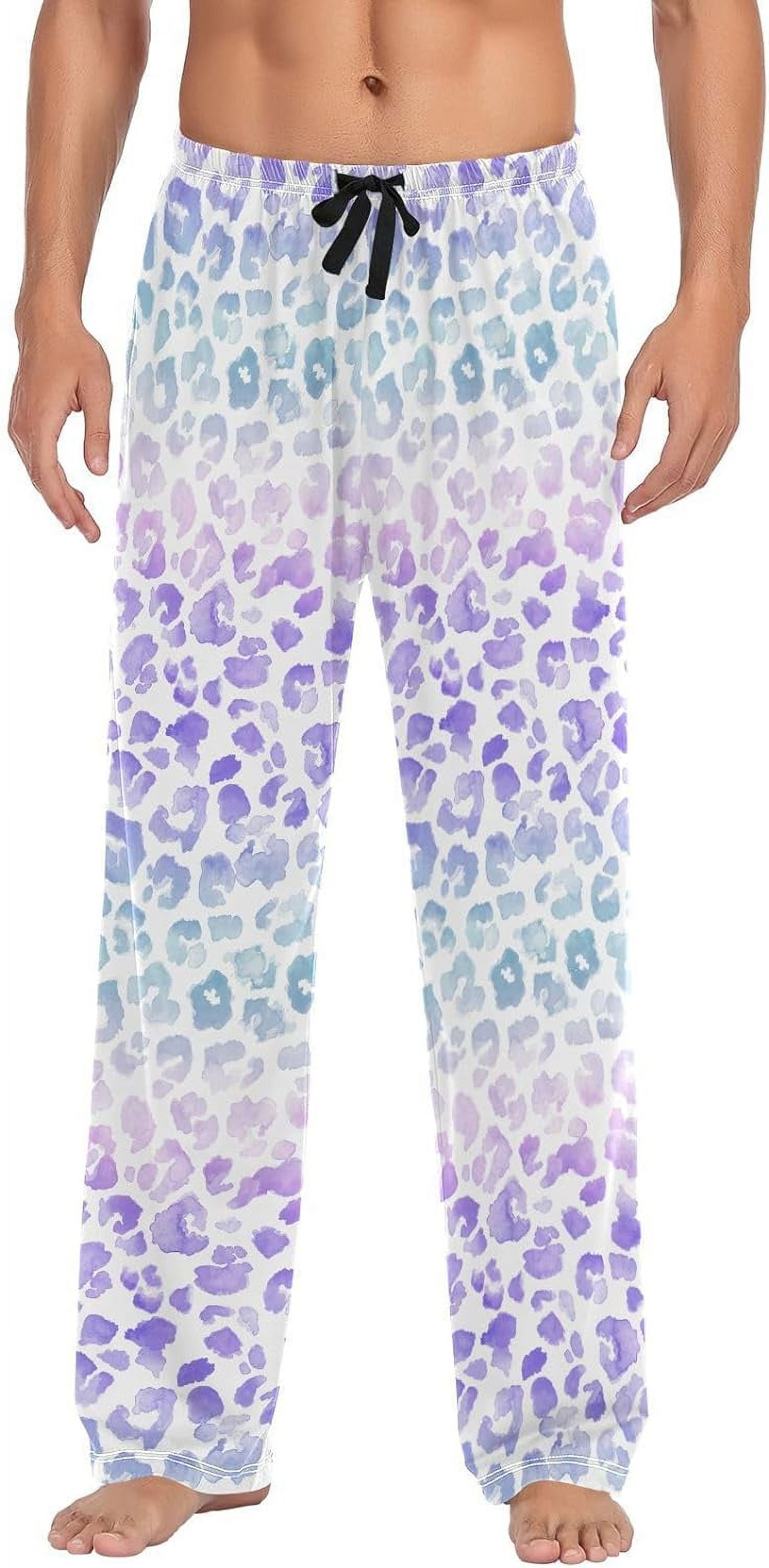 FREEAMG Gradient Leopard Pajama Pants for Men, Men's Separate Bottoms ...
