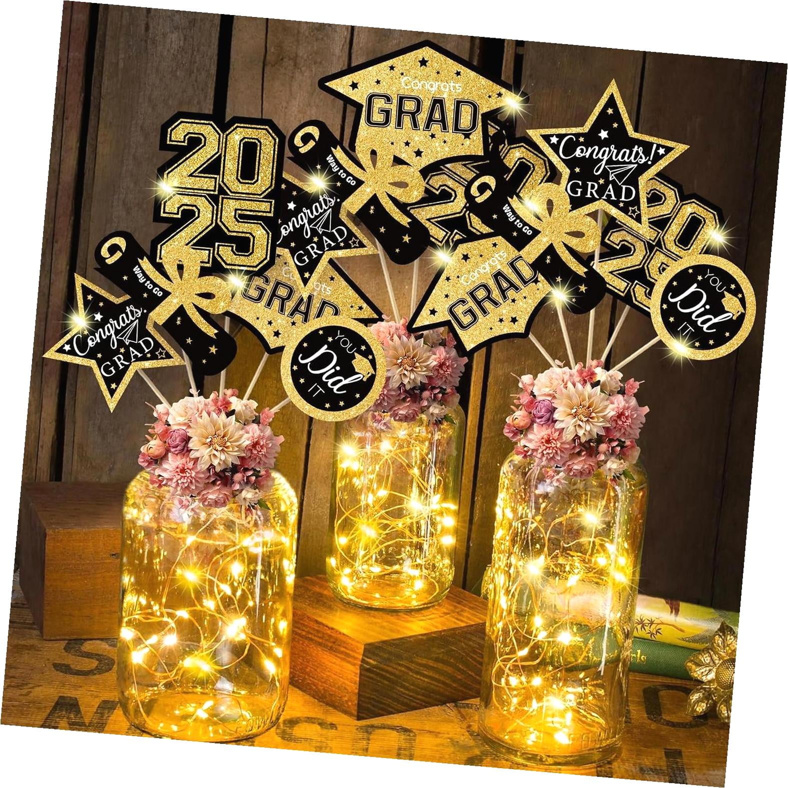 FREEAMG Graduation Decorations Class of 2025-36pcs Black and Graduation ...