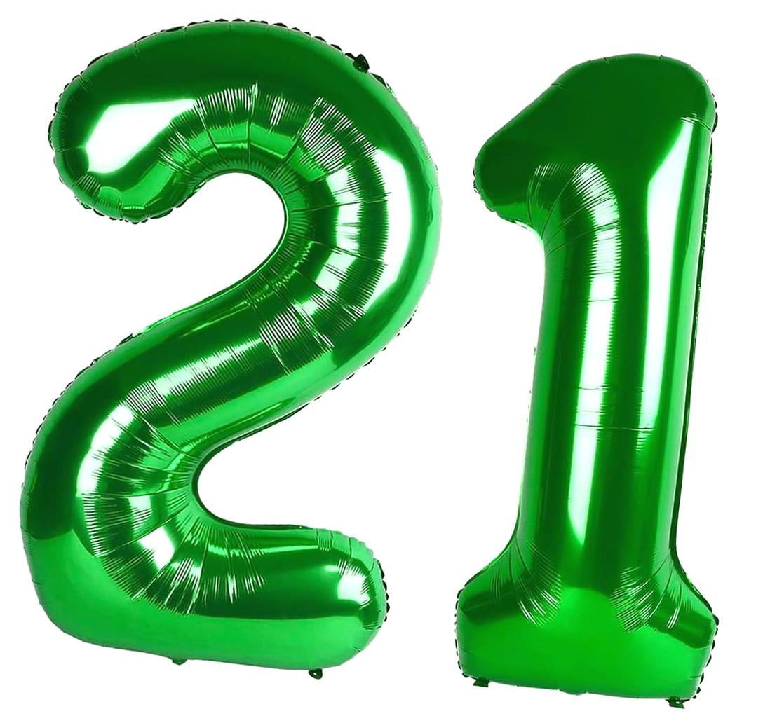 FREEAMG Green Number 21 12 Balloon 40 inch, Perfect for Boys and Girls ...