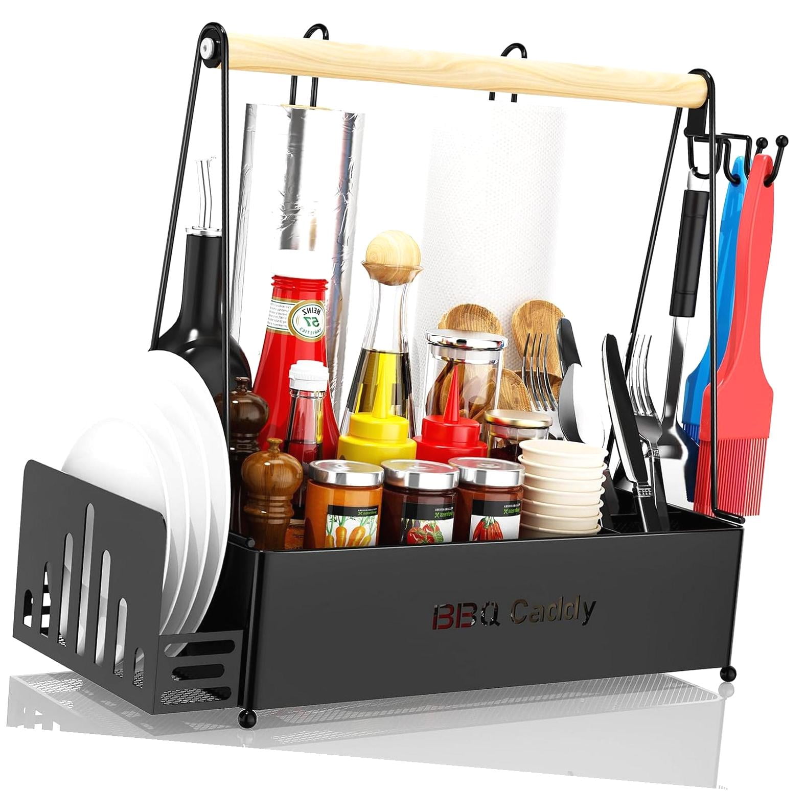 FREEAMG Grill Caddy, Outdoor BBQ Caddy with Paper Towel Holder, Perfect ...