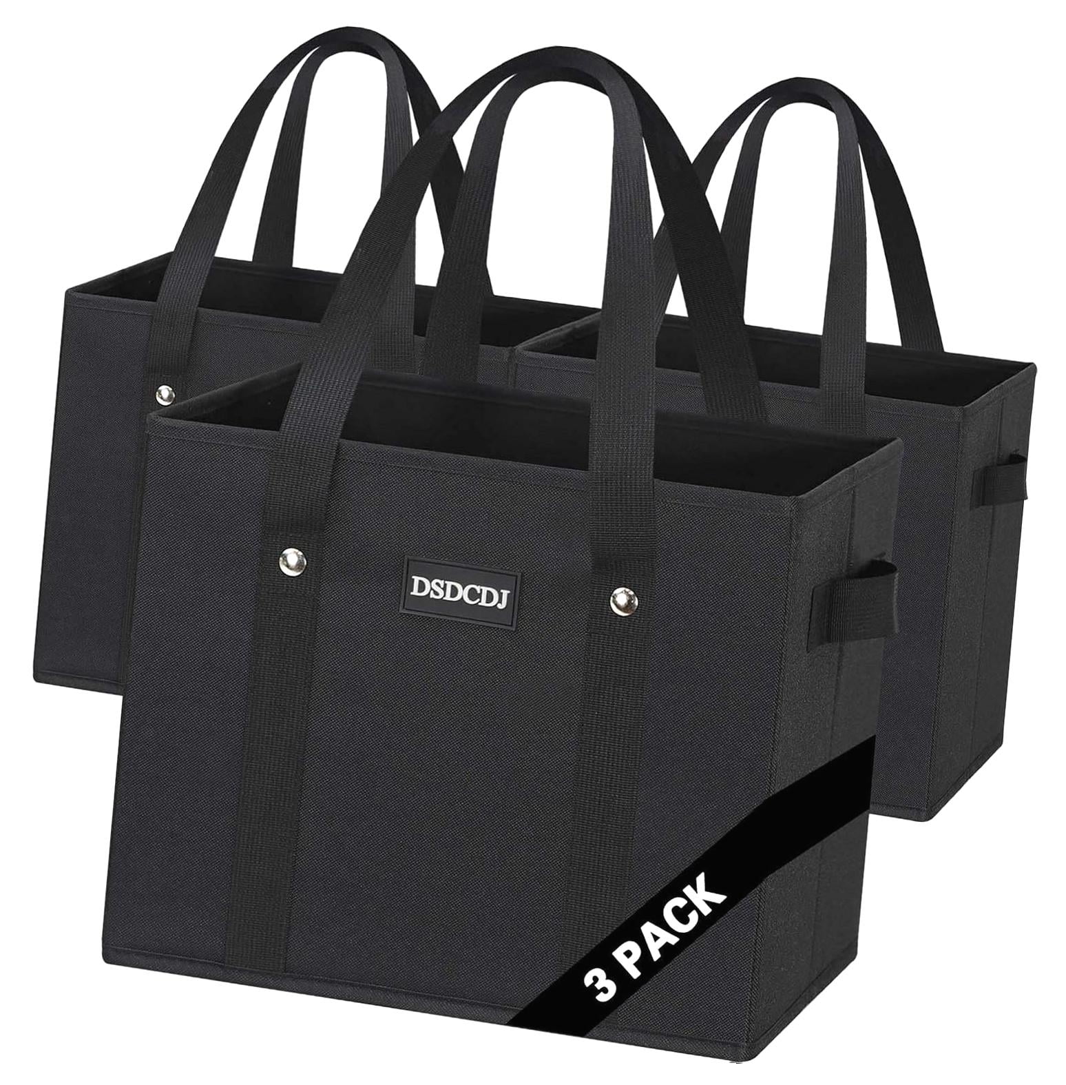 FREEAMG Grocery Bags - Shopping Bags with Hard Bottom & Long Handles ...