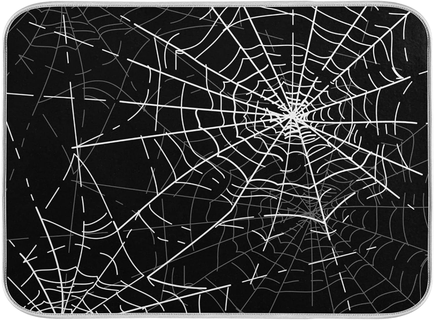 FREEAMG Halloween Dish Drying Mat White Spider Web Microfiber Absorbent ...