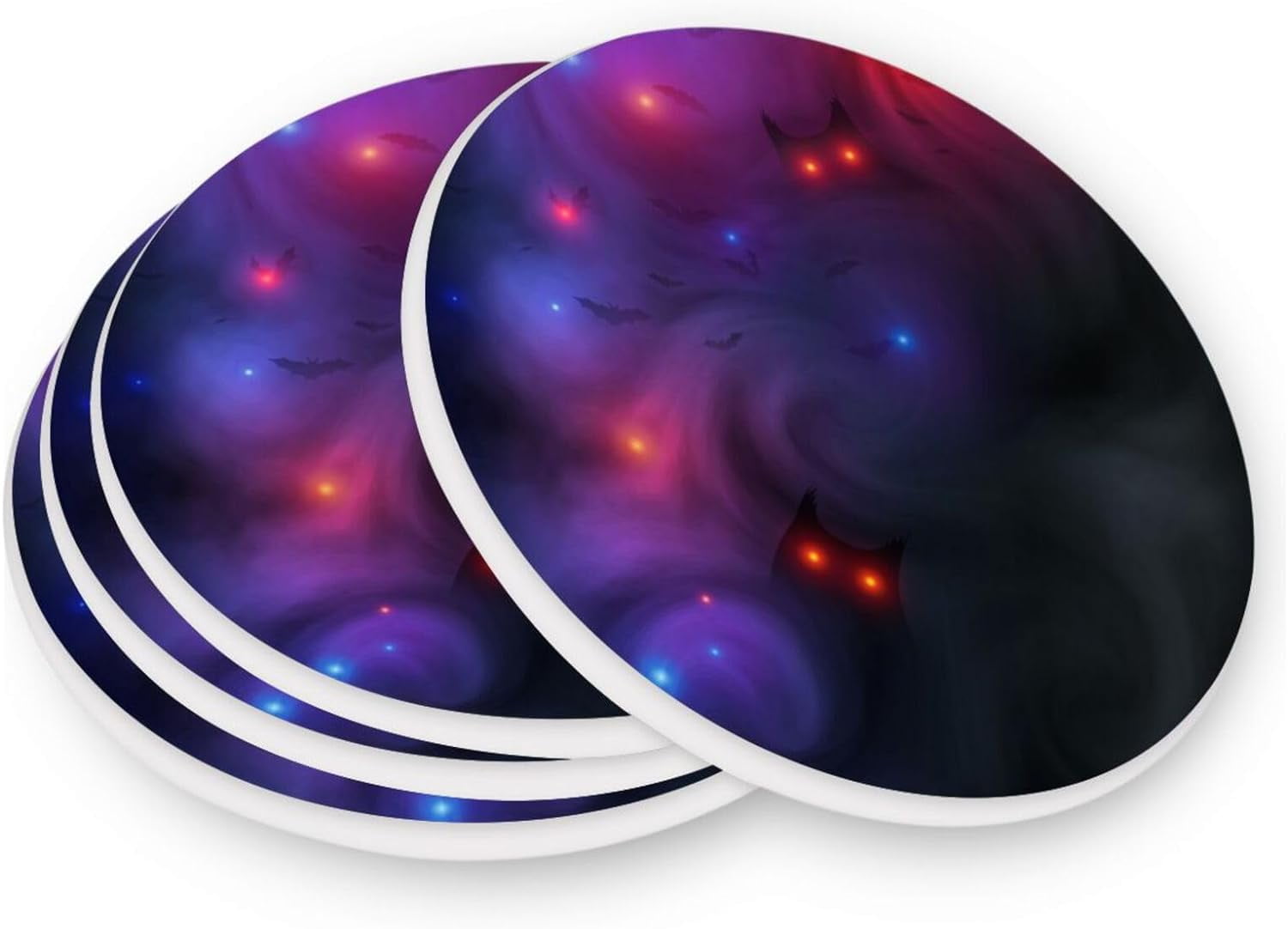 FREEAMG Halloween Evil Eyes Coasters for Drinks Set of 4, Absorbent ...