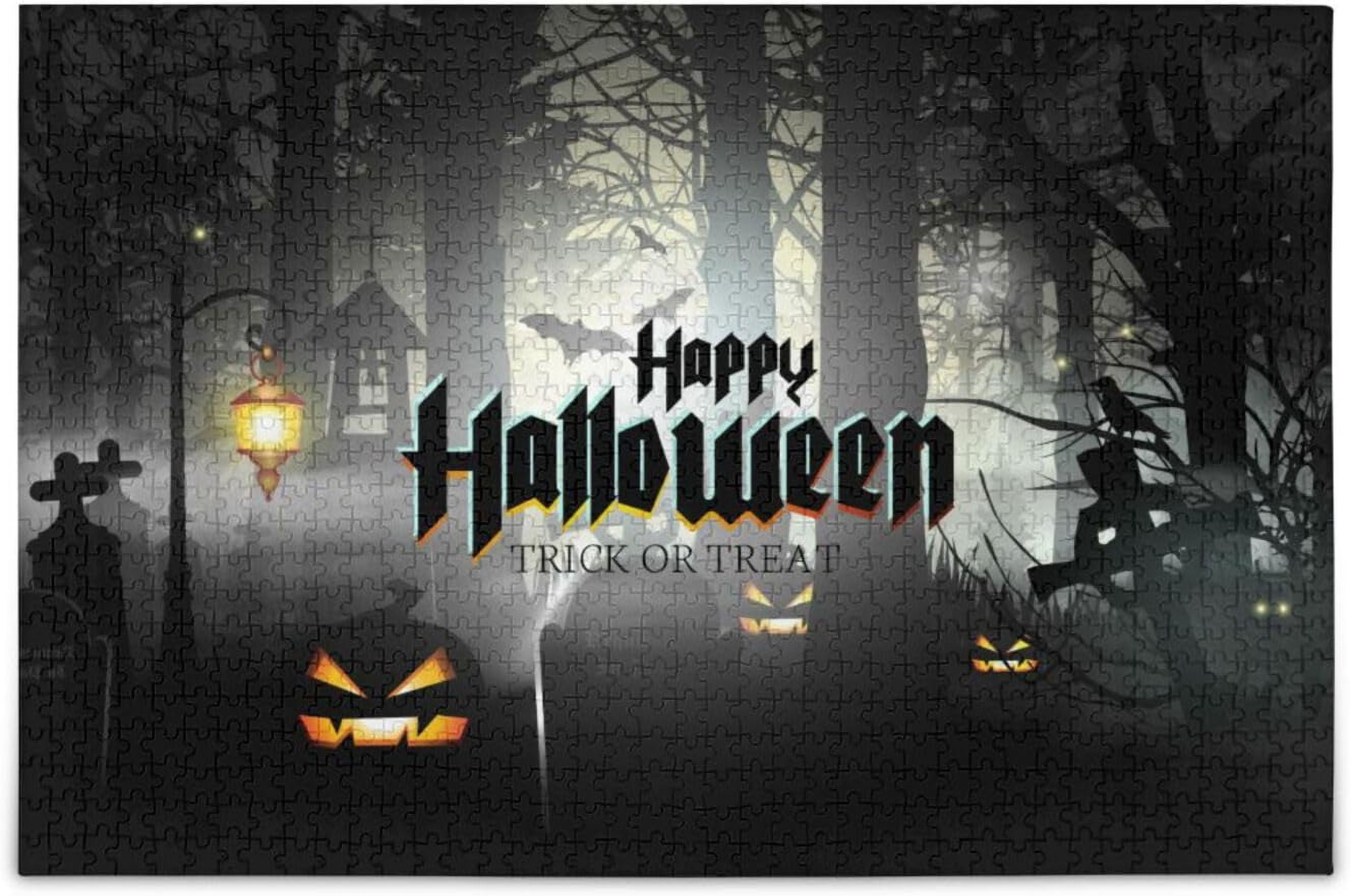 FREEAMG Halloween Pattern Black Jigsaw Puzzle 500 Pieces,Wooden Puzzles ...